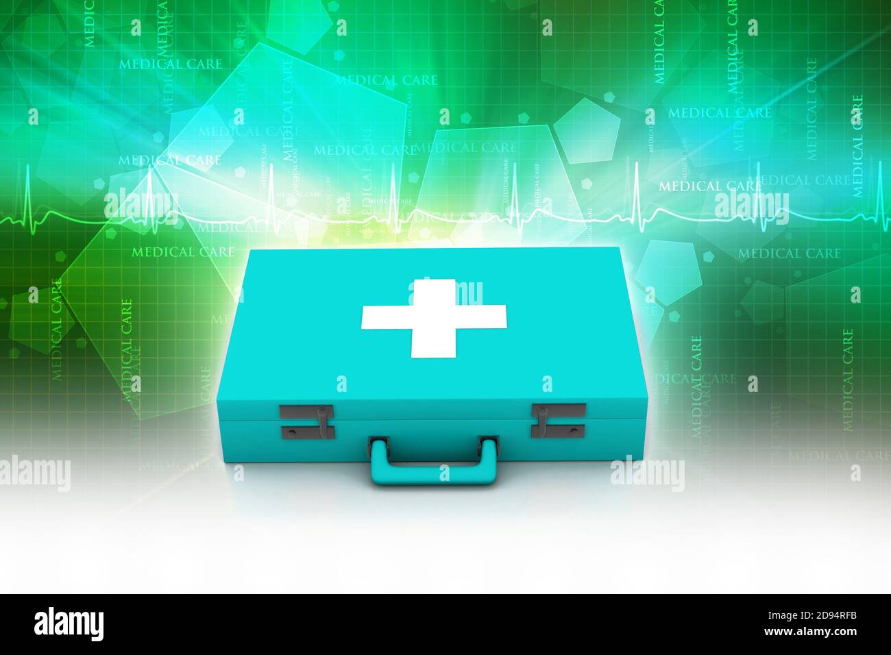 Digital illustration of First aid box in color background Stock Photo ...