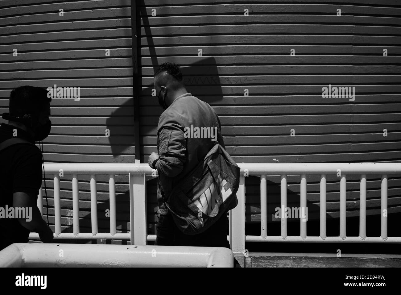 CDMX, MEXICO - Sep 06, 2020: return from quarantine, pedestrian bridge ...