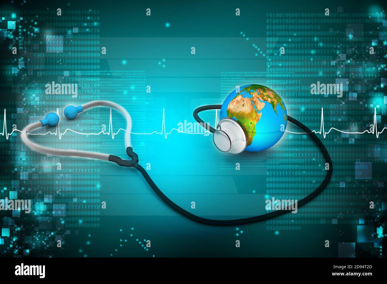 Globe and stethoscope Stock Photo - Alamy