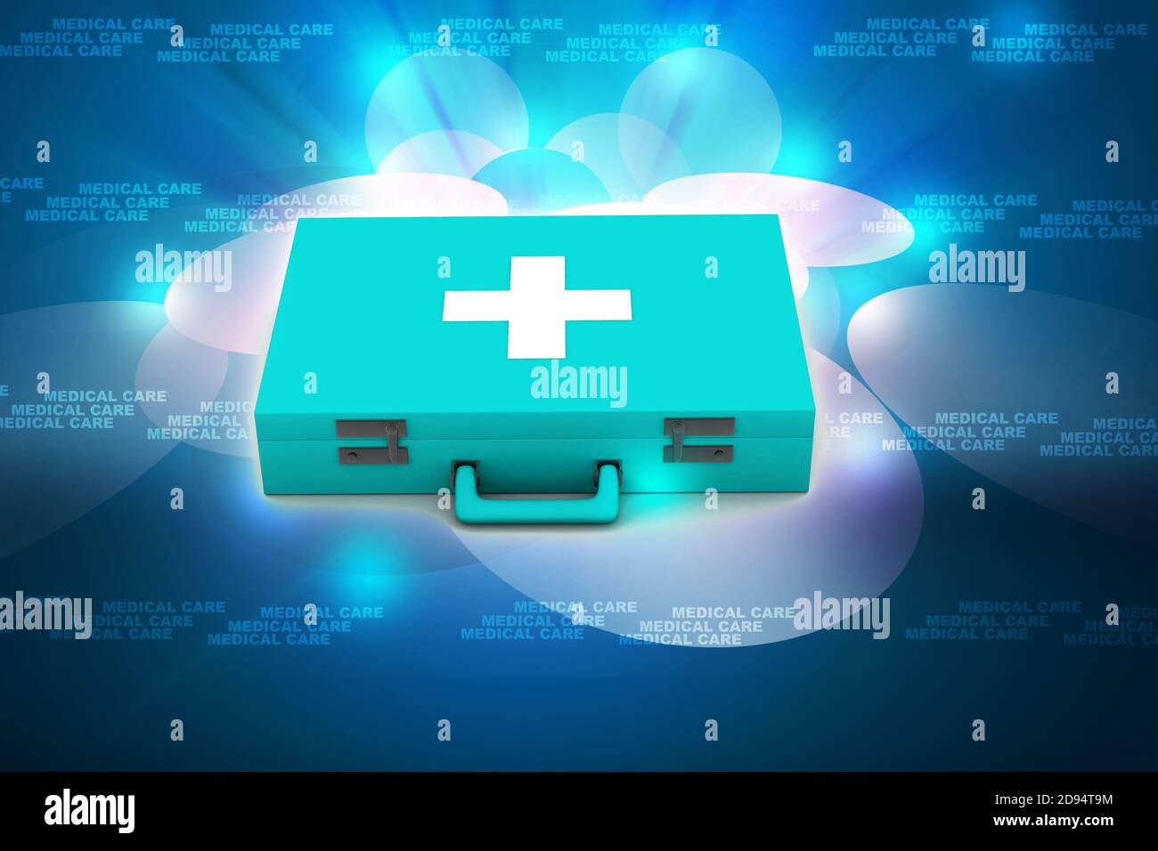 Digital illustration of First aid box in color background Stock Photo ...