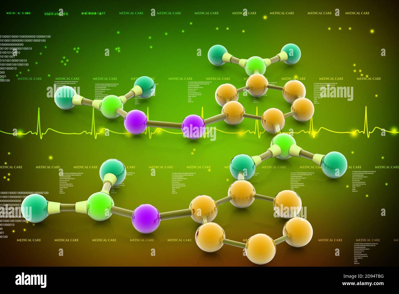 3d Model of a molecule from color spheres and rod Stock Photo - Alamy