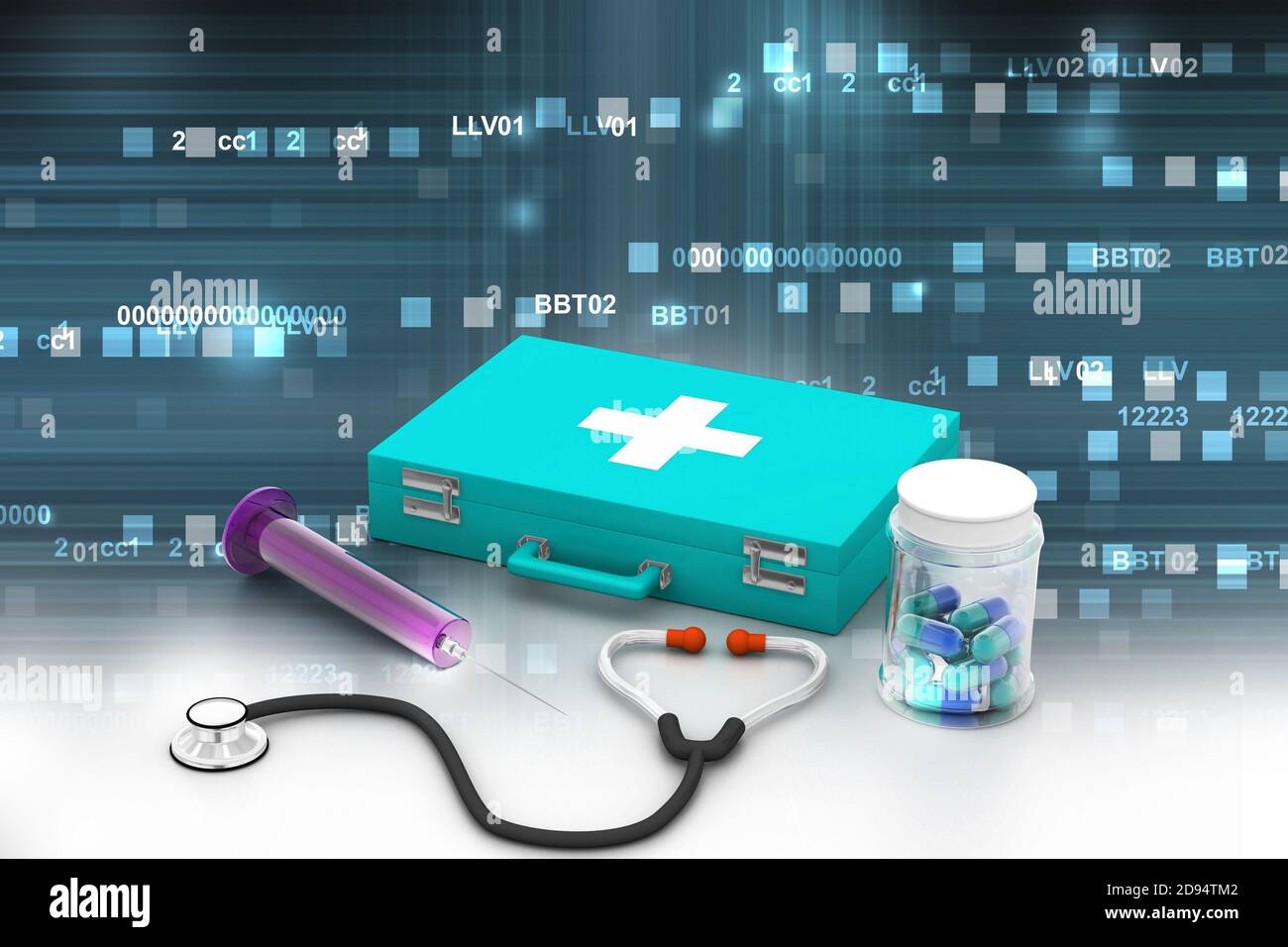 First aid box with medicine Stock Photo - Alamy