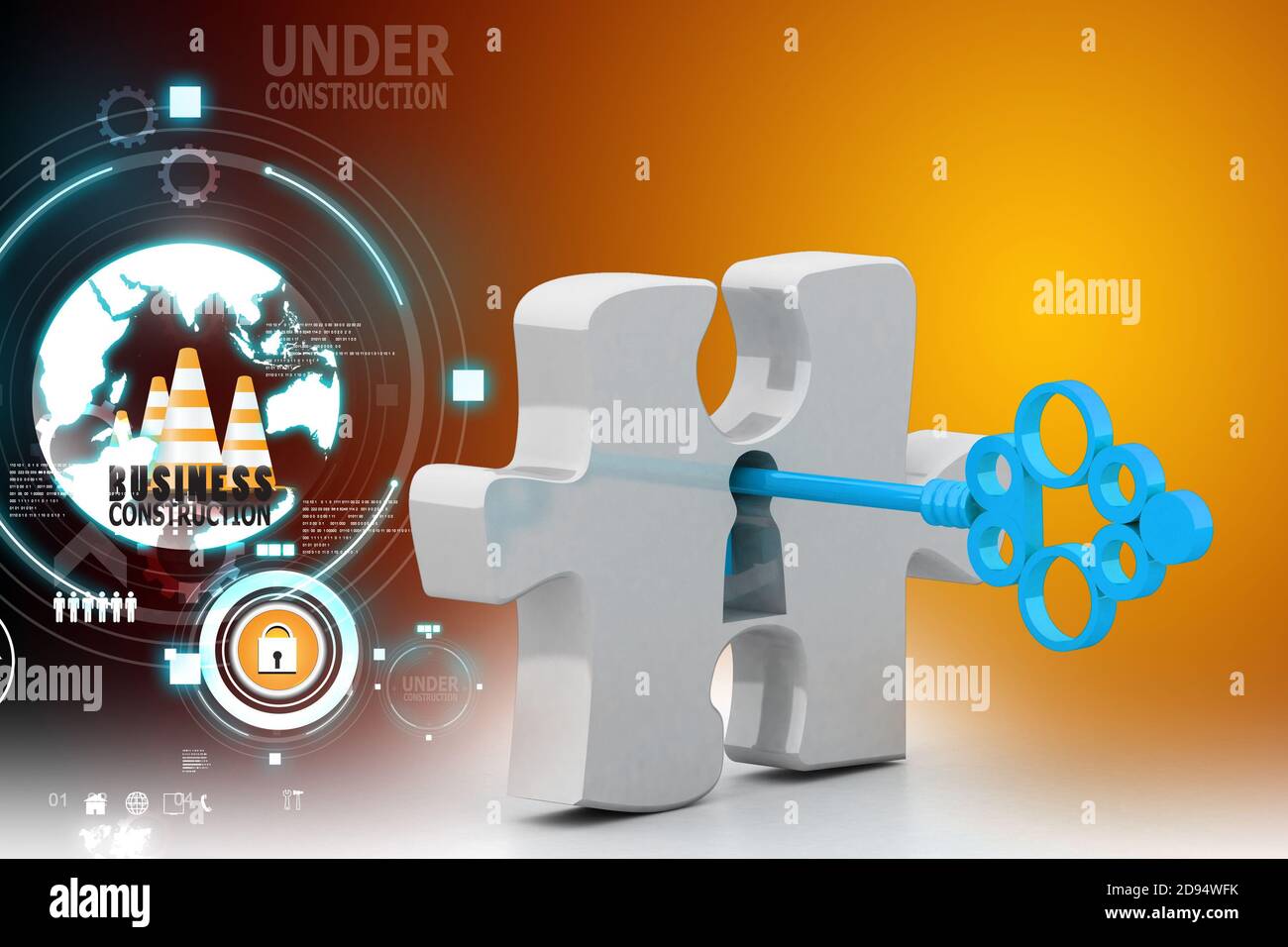 Puzzle with key Stock Photo - Alamy