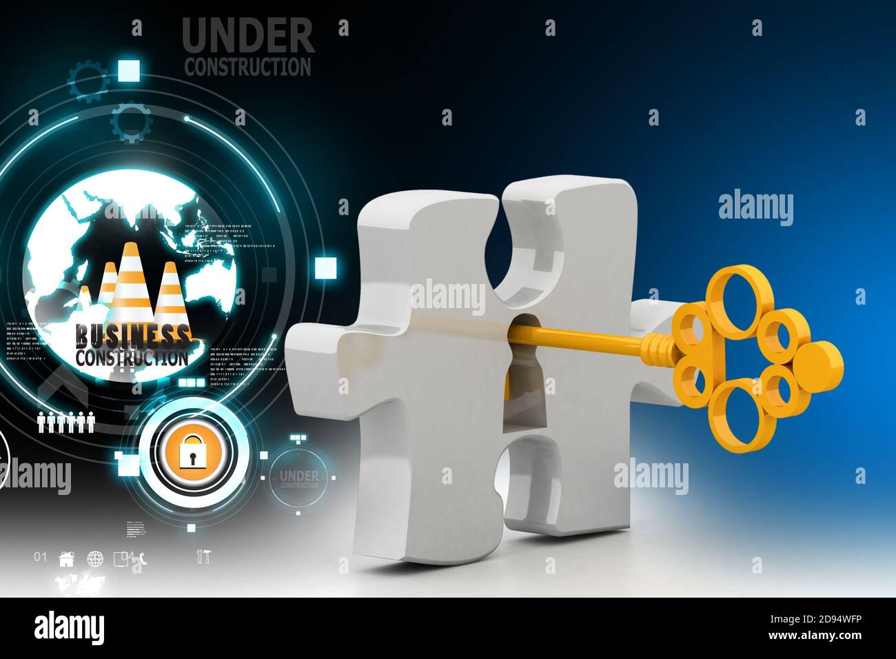 Puzzle with key Stock Photo - Alamy