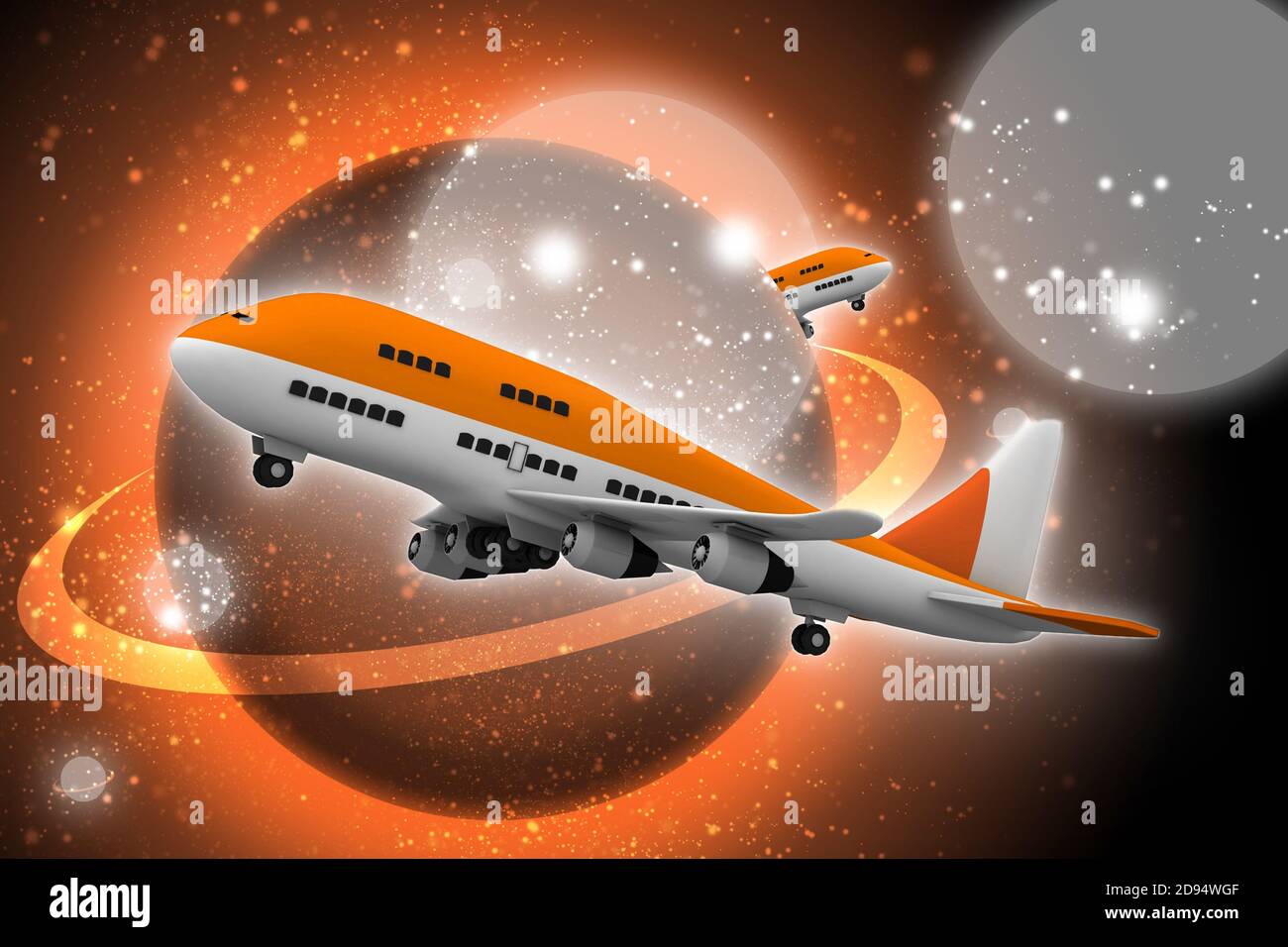 3d multi use air plane in color background Stock Photo - Alamy