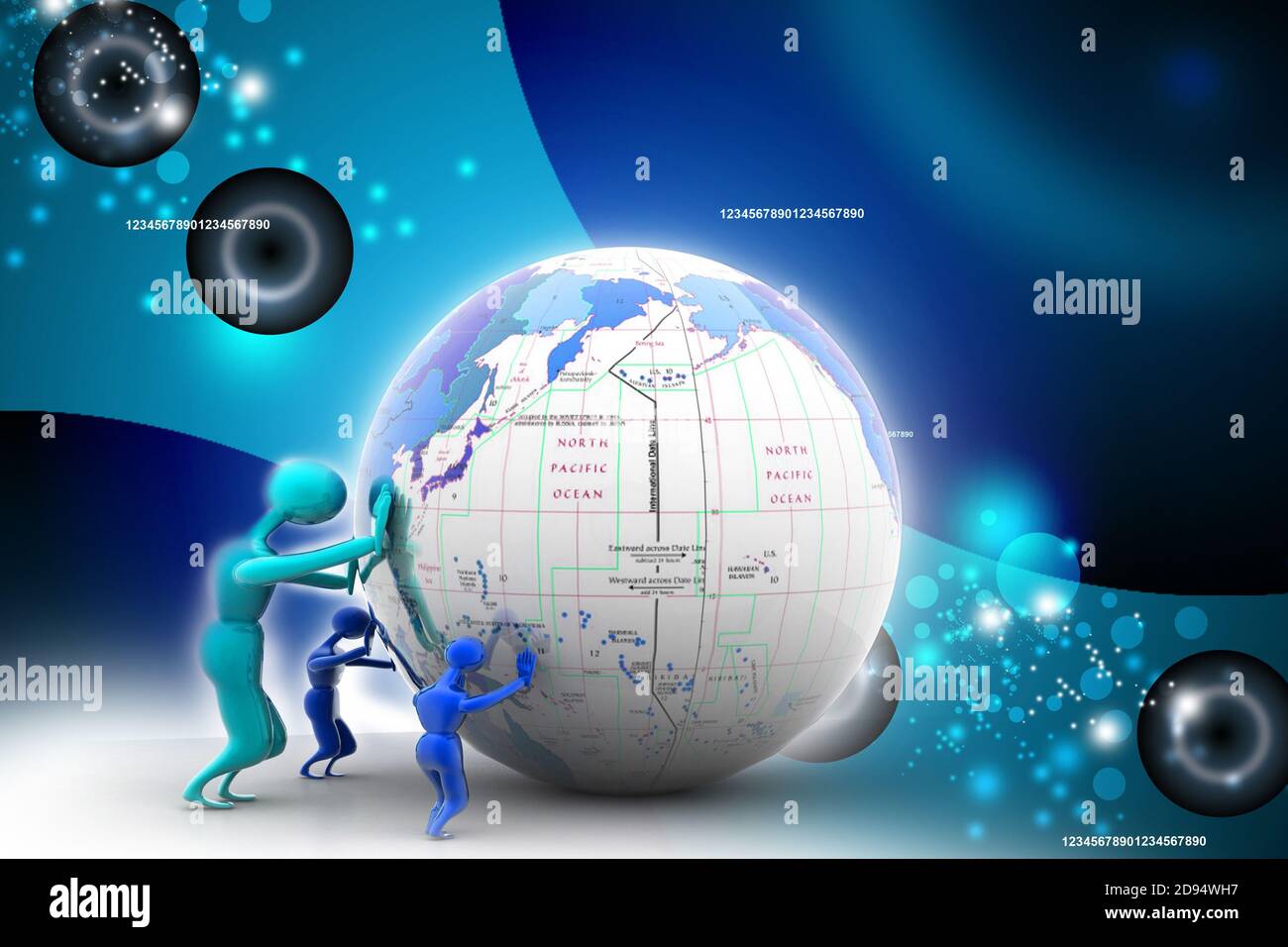 The strong persons push earth. Teamwork Business concept Stock Photo ...