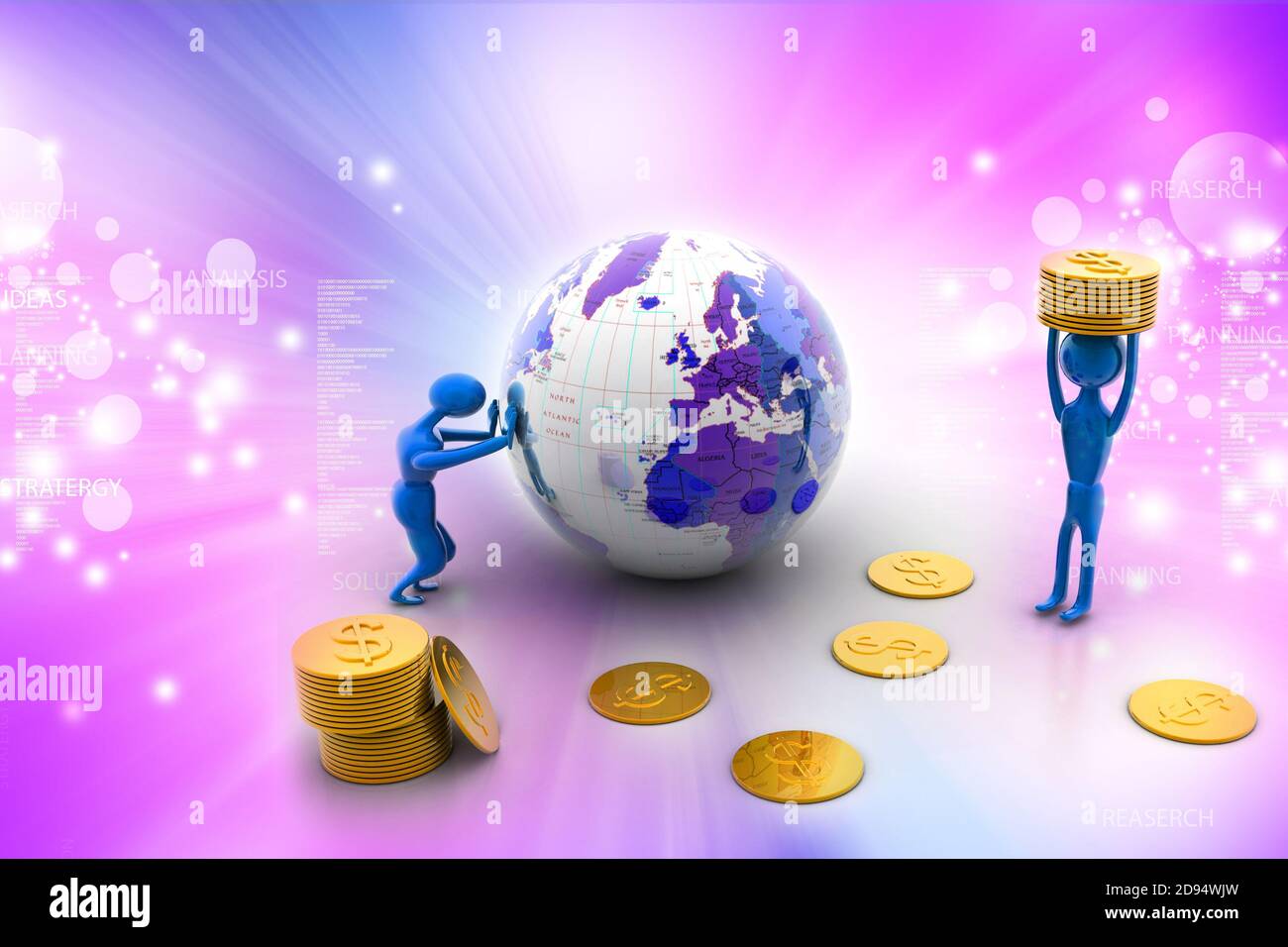 The strong persons push earth. Teamwork Business concept Stock Photo ...