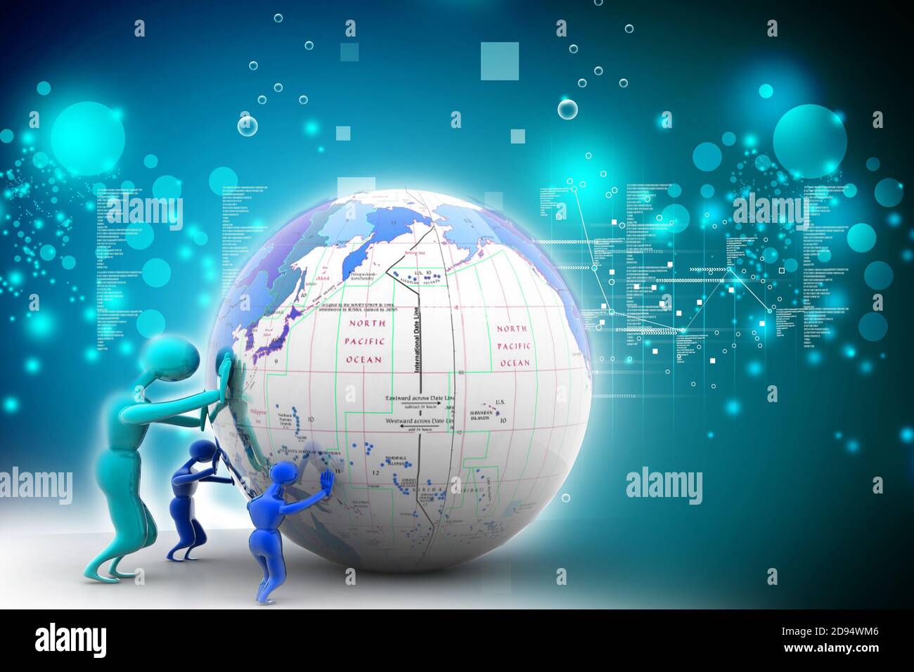 The strong persons push earth. Teamwork Business concept Stock Photo ...