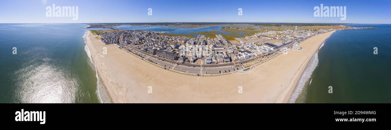 Hampton Beach panorama aerial view including historic waterfront ...