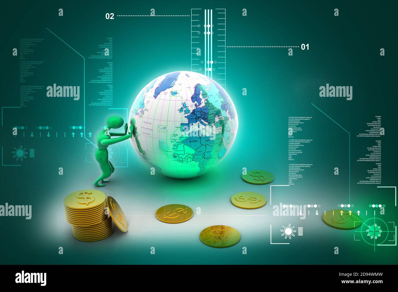 The strong persons push earth. Teamwork Business concept Stock Photo ...