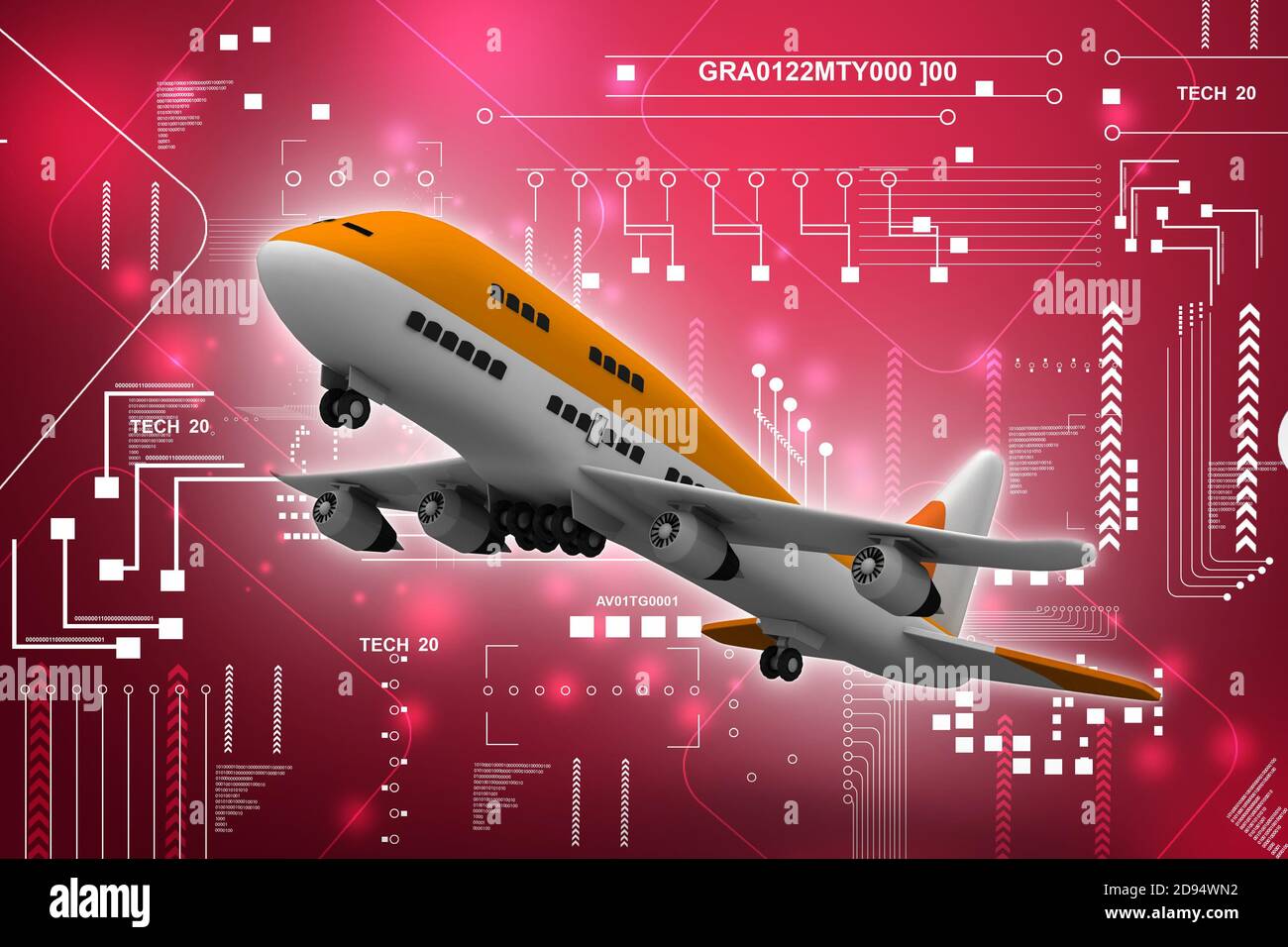 3d multi use air plane in color background Stock Photo - Alamy