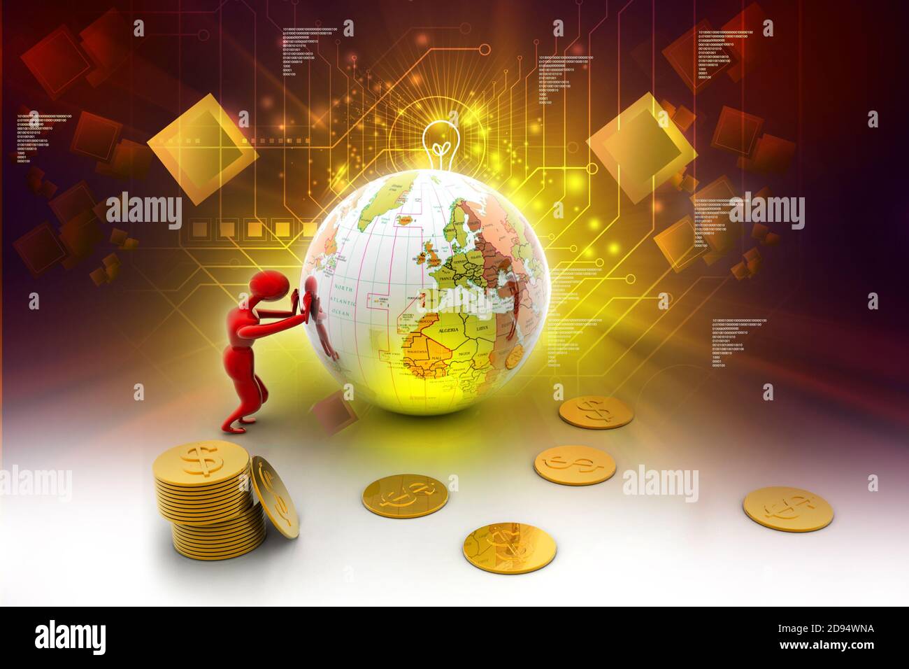 The strong persons push earth. Teamwork Business concept Stock Photo ...