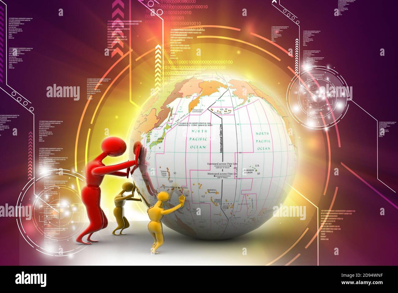 The strong persons push earth. Teamwork Business concept Stock Photo ...