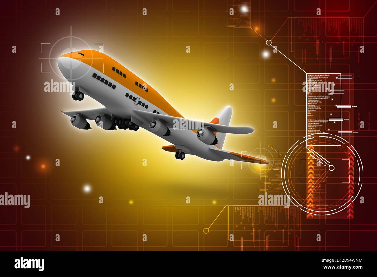 3d multi use air plane in color background Stock Photo - Alamy