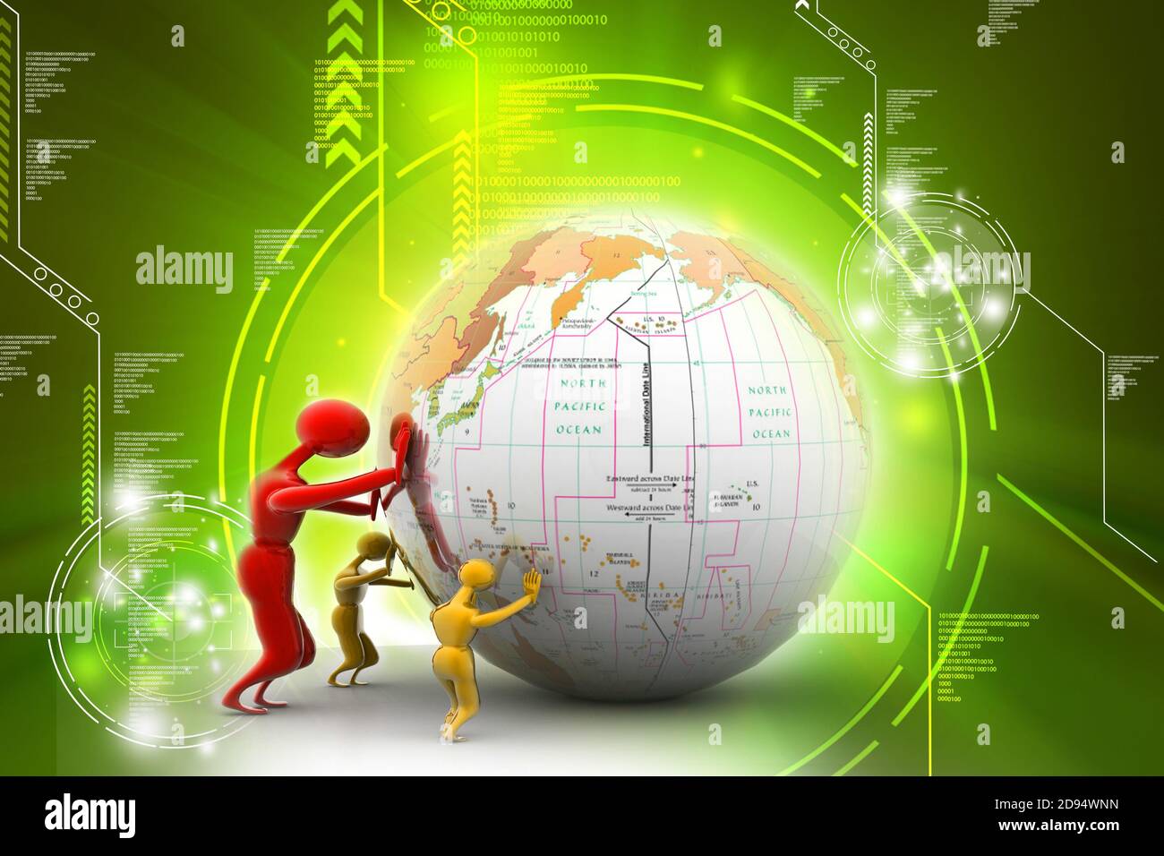 The strong persons push earth. Teamwork Business concept Stock Photo ...