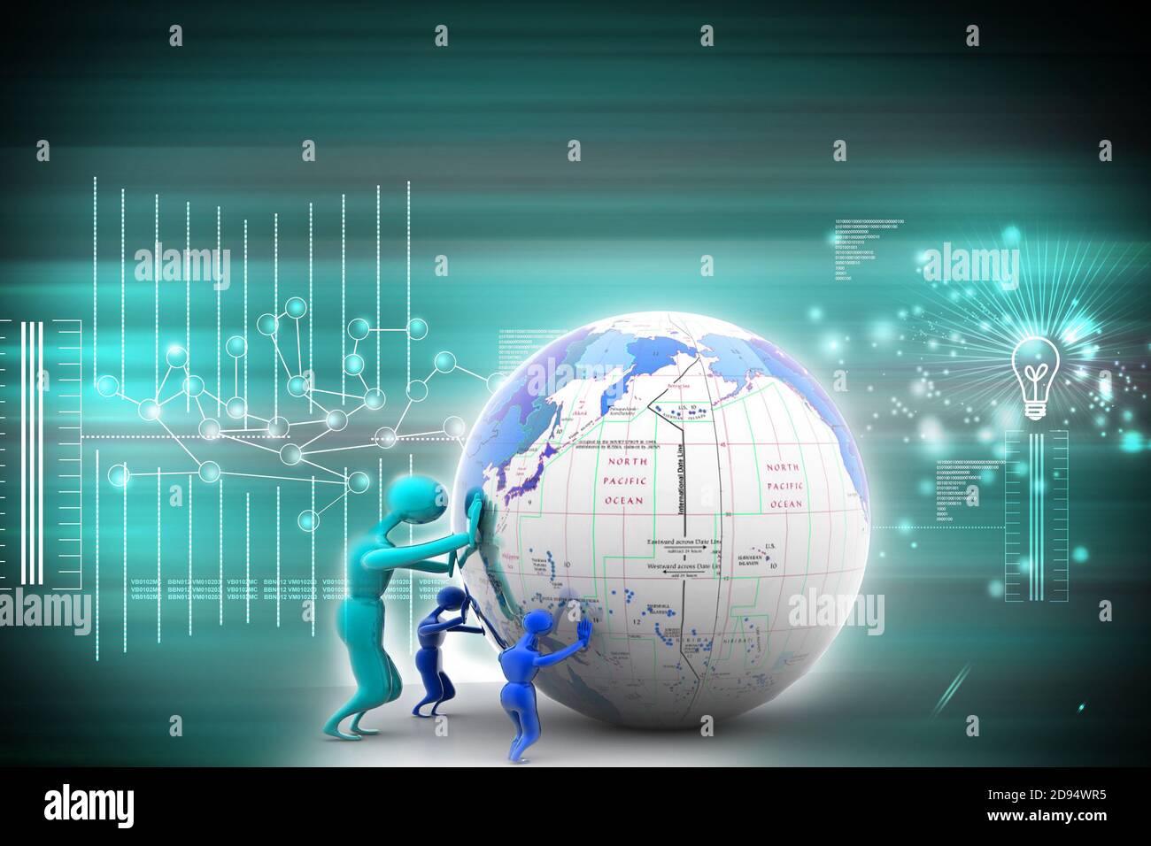 The strong persons push earth. Teamwork Business concept Stock Photo ...