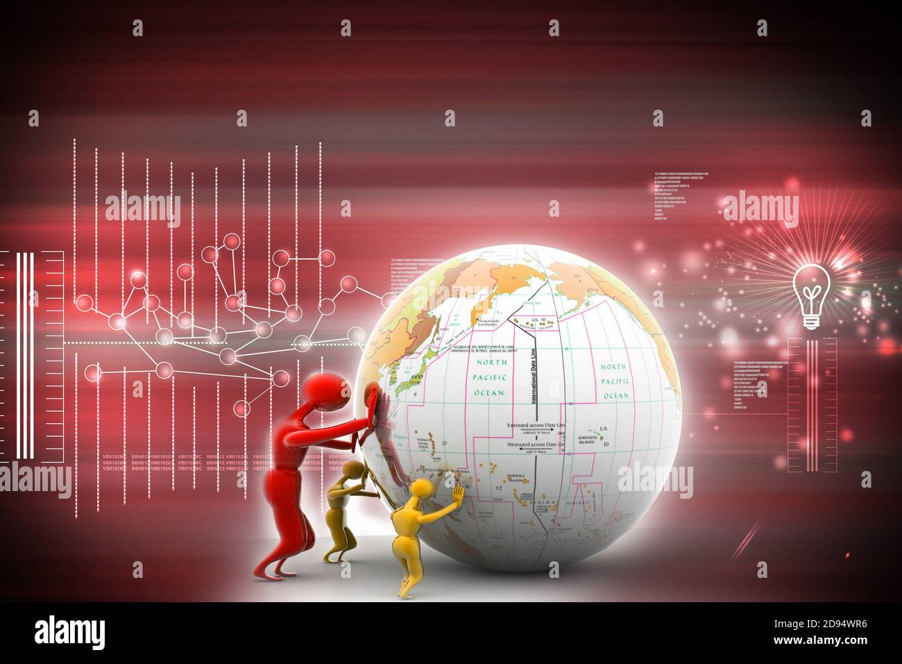 The strong persons push earth. Teamwork Business concept Stock Photo ...