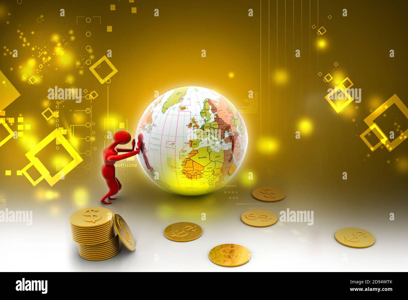 The strong persons push earth. Teamwork Business concept Stock Photo ...
