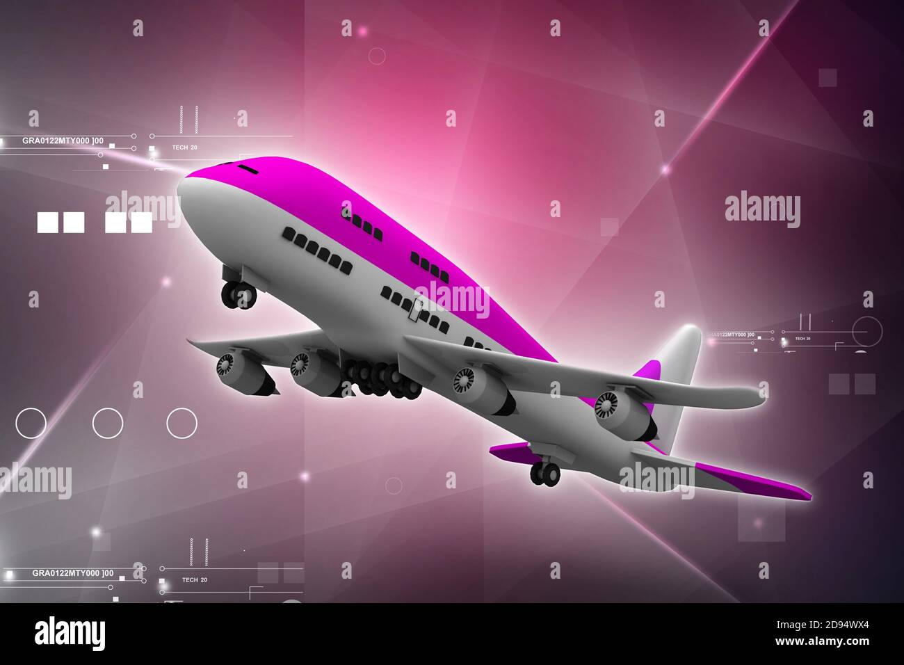 3d multi use air plane in color background Stock Photo - Alamy