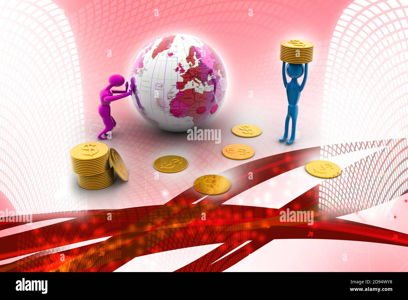 The strong persons push earth. Teamwork Business concept Stock Photo ...