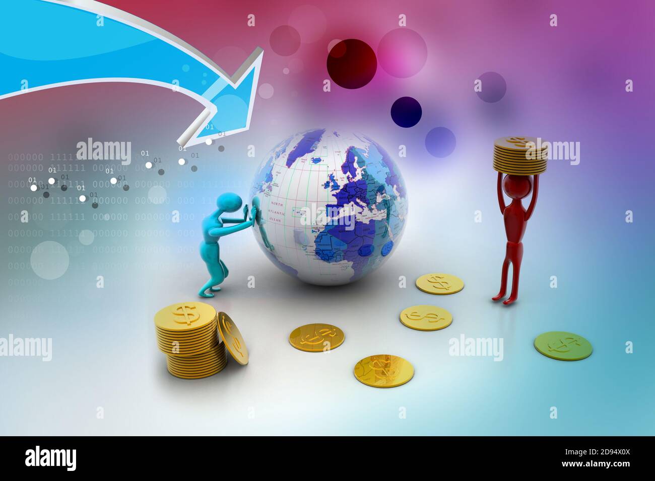 The strong persons push earth. Teamwork Business concept Stock Photo ...