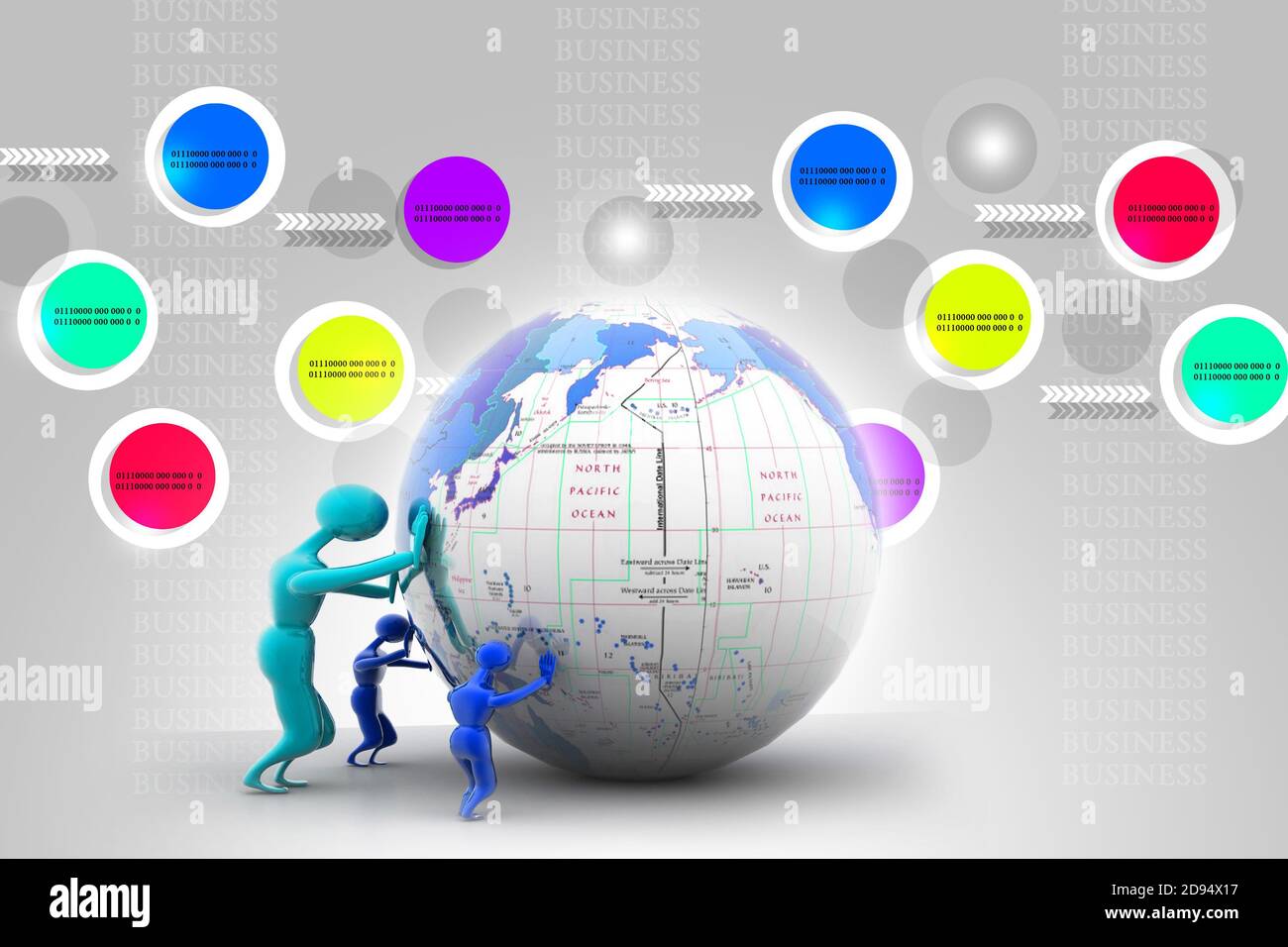 The strong persons push earth. Teamwork Business concept Stock Photo ...