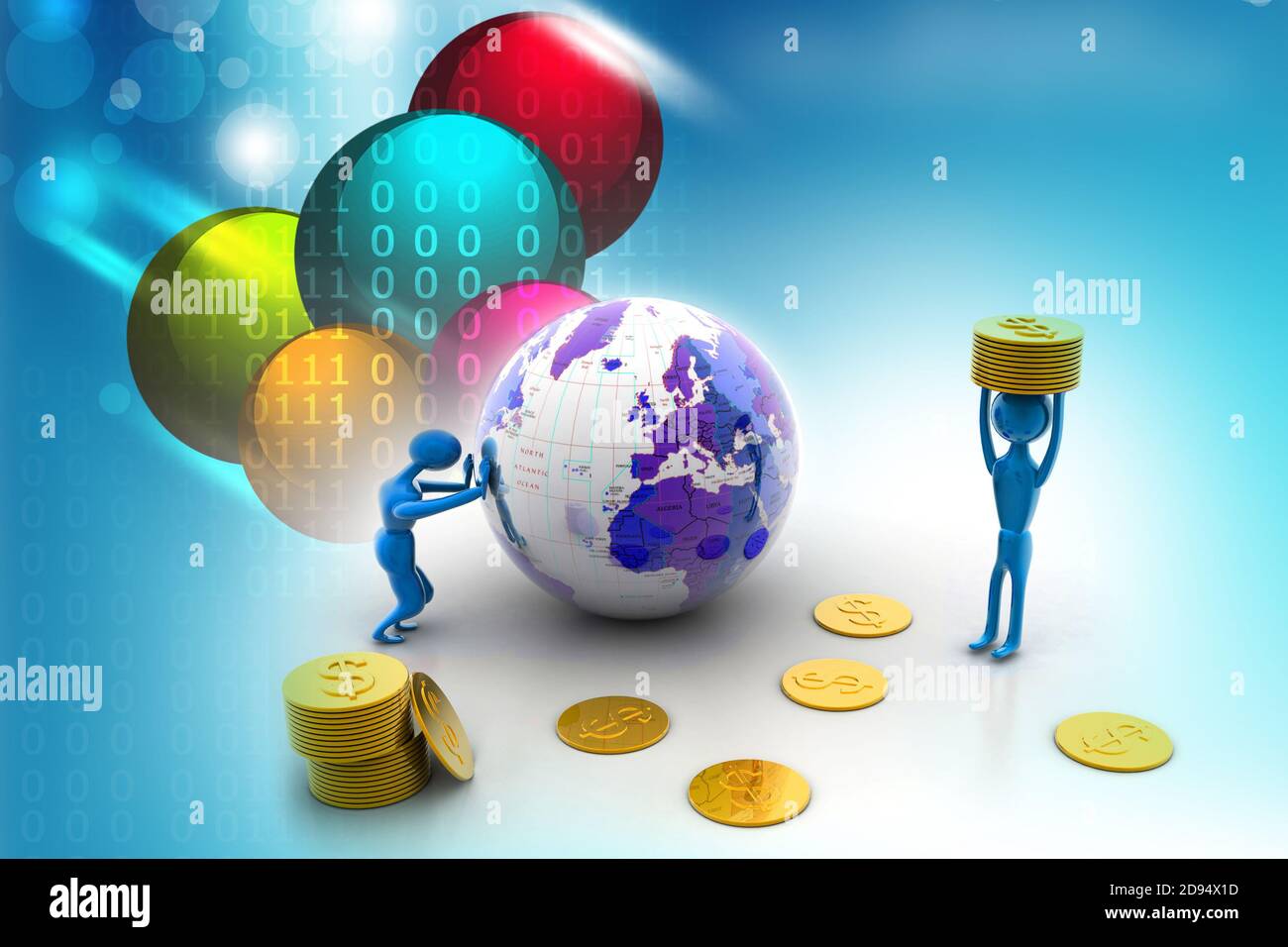 The strong persons push earth. Teamwork Business concept Stock Photo ...