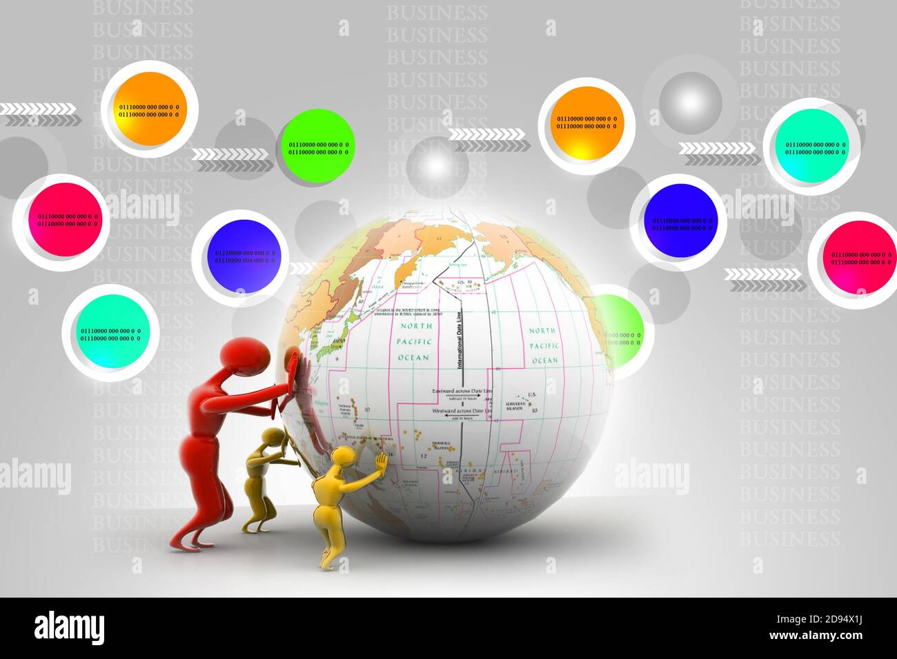 The strong persons push earth. Teamwork Business concept Stock Photo ...