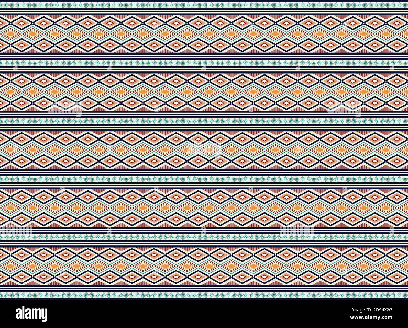 Geometric ethnic pattern vector design for raw material, background ...