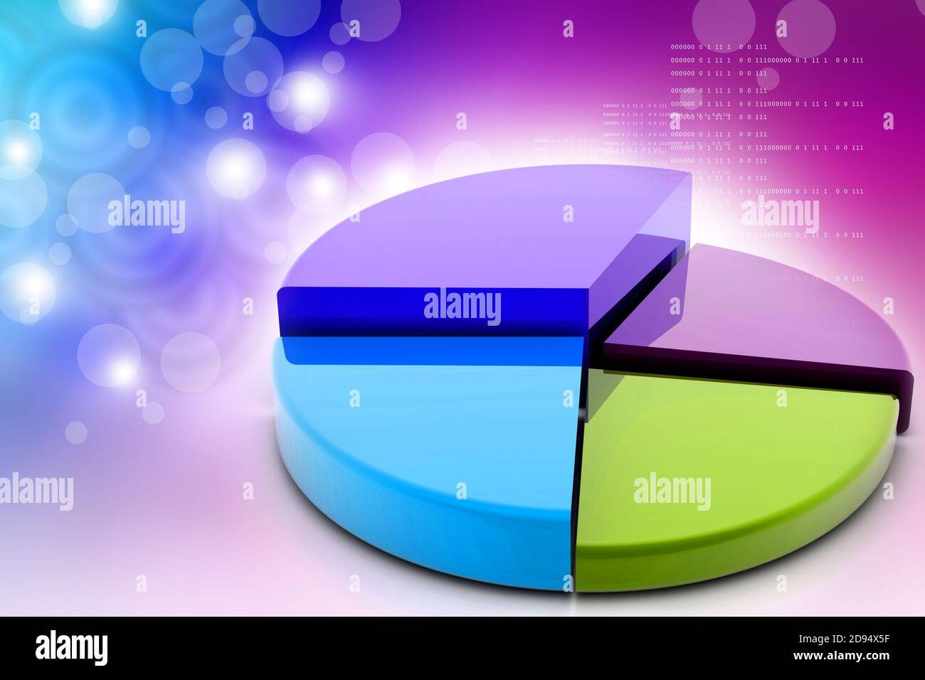 3d multi use pie chart graph in color background Stock Photo - Alamy