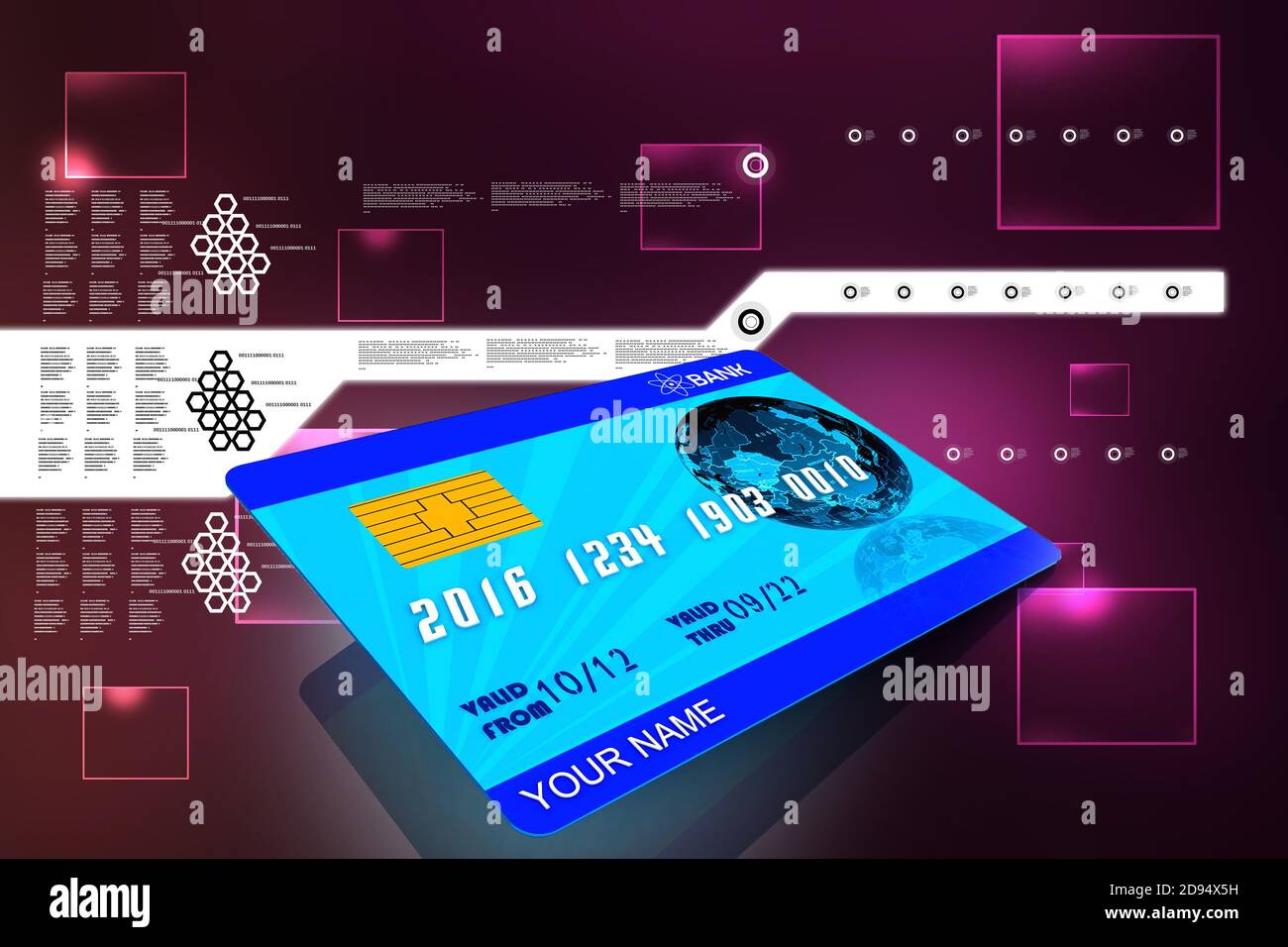 3d rendering of multi use ATM CARD in color background Stock Photo - Alamy