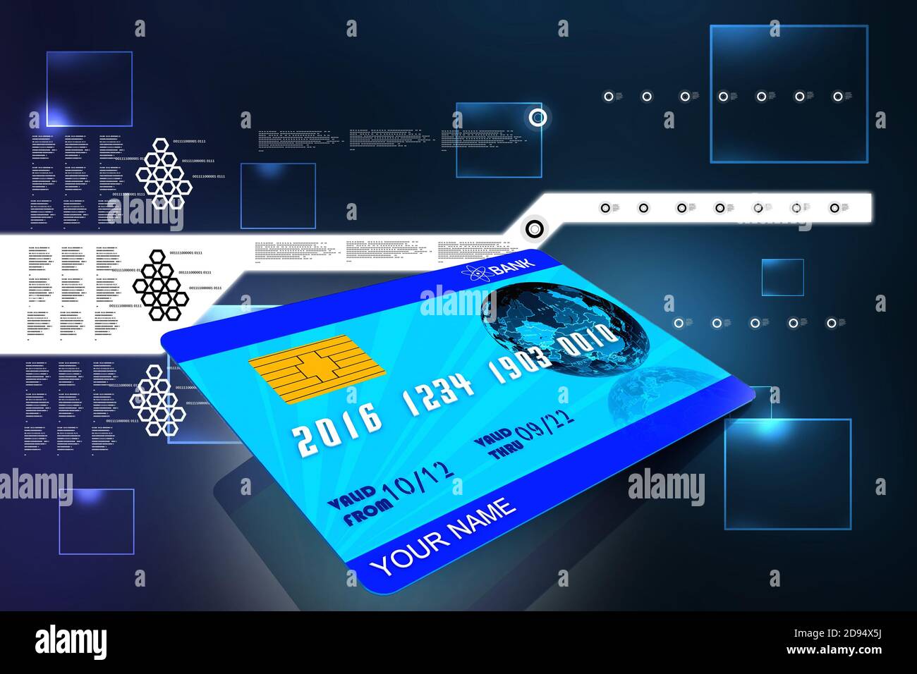 3d rendering of multi use ATM CARD in color background Stock Photo - Alamy