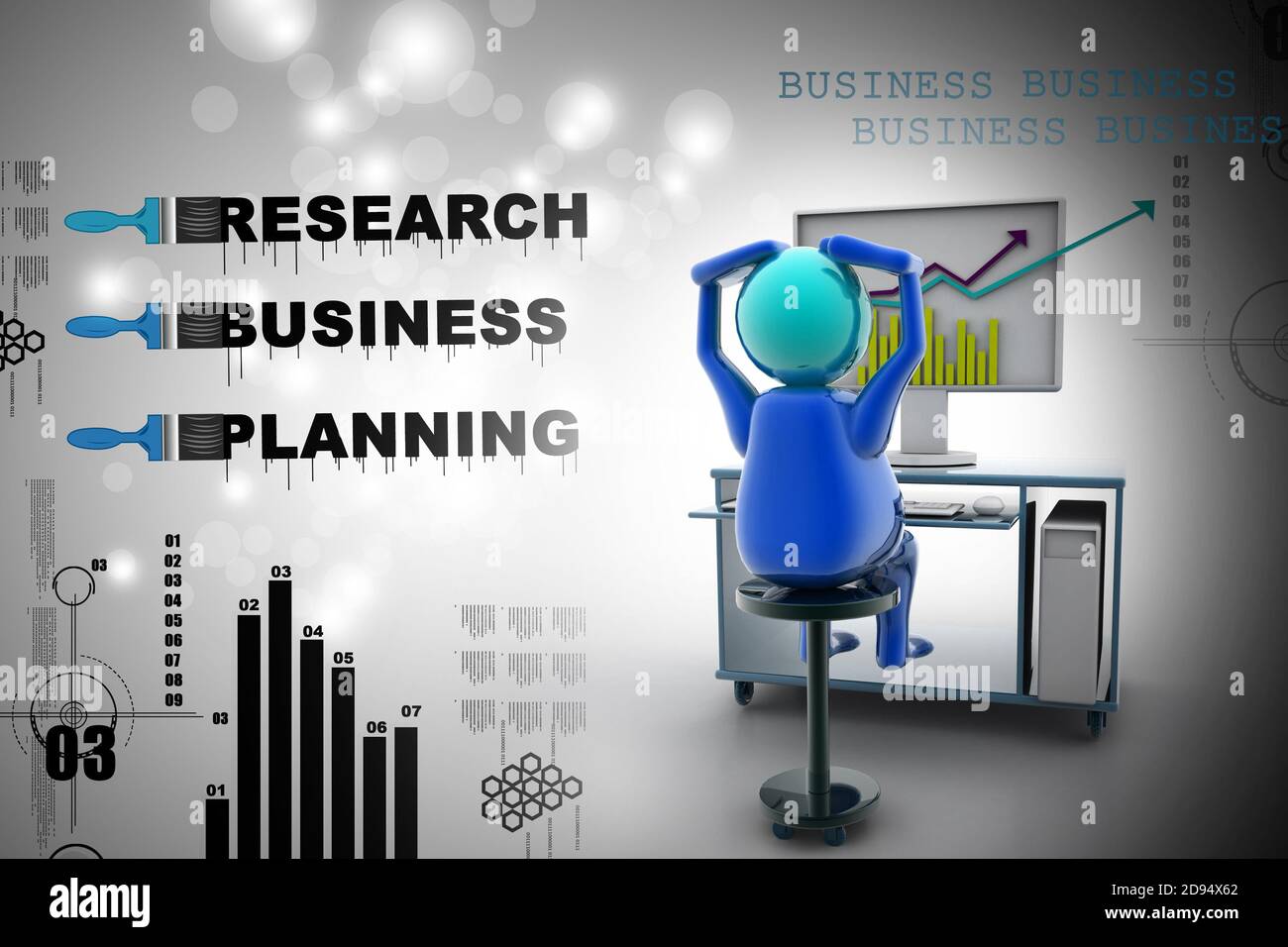 Business graph on the monitor. New business growth concept Stock Photo ...