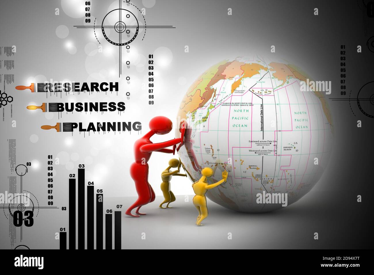 The strong persons push earth. Teamwork Business concept Stock Photo ...