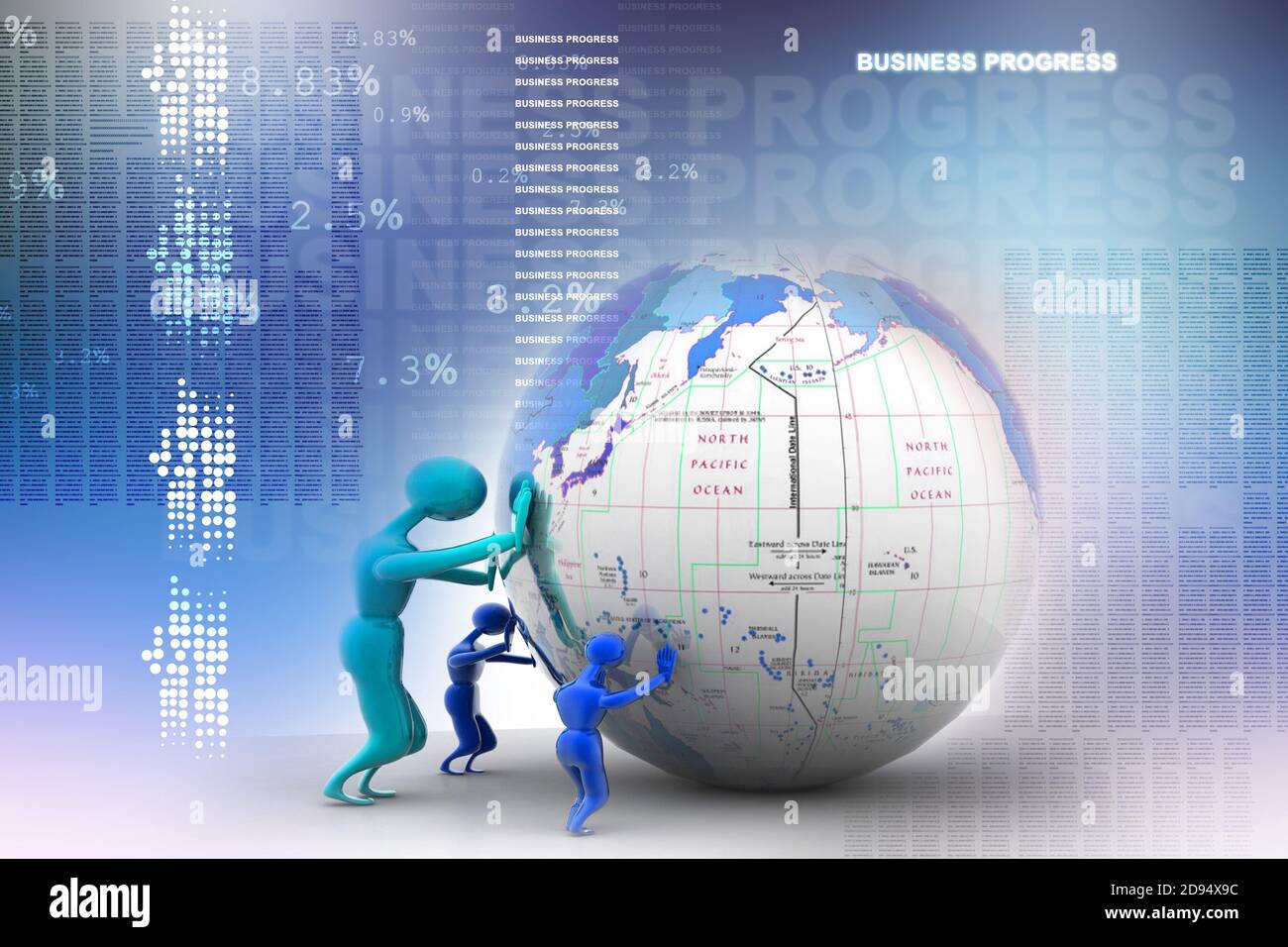 The strong persons push earth. Teamwork Business concept Stock Photo ...