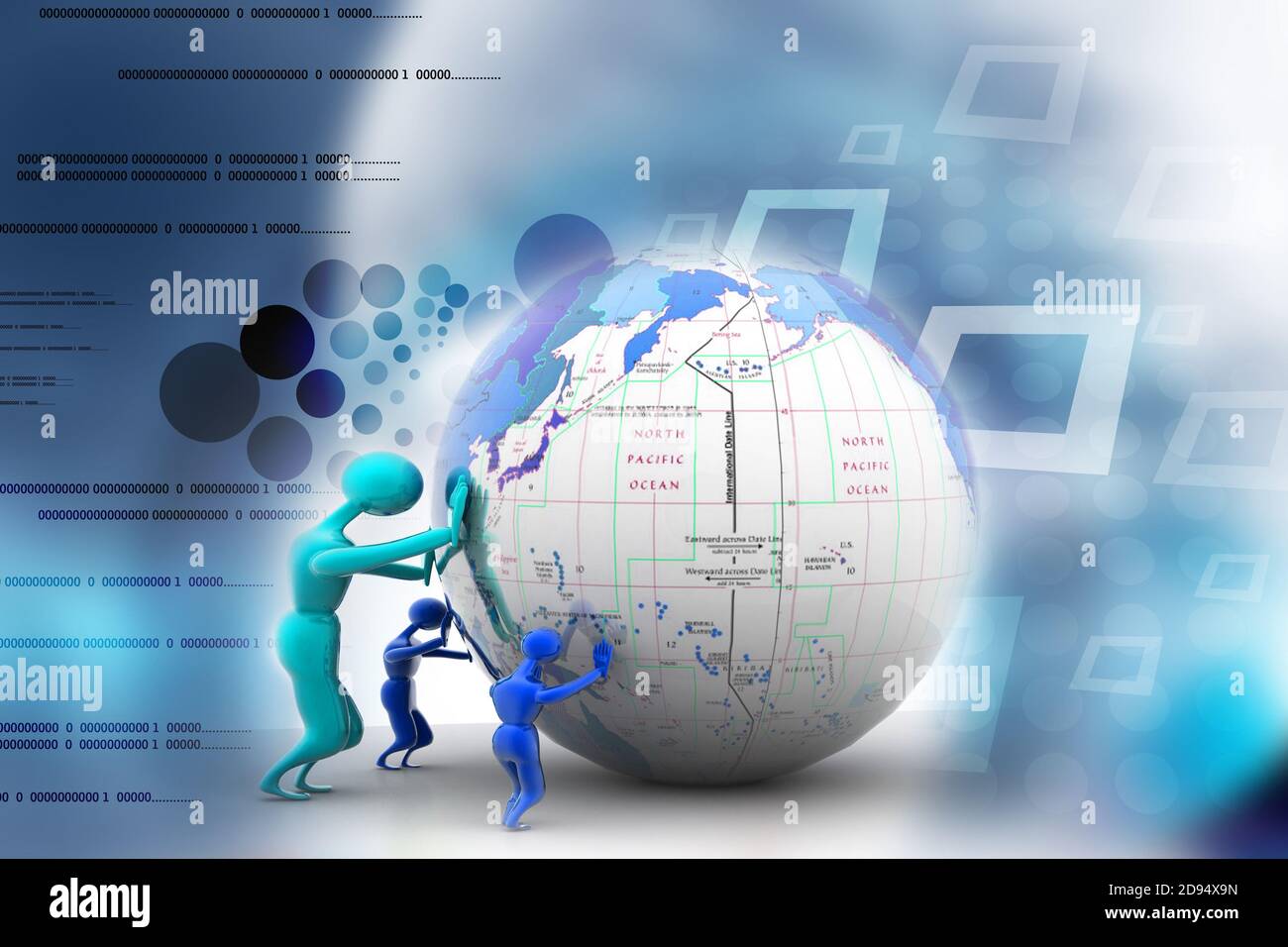 The strong persons push earth. Teamwork Business concept Stock Photo ...