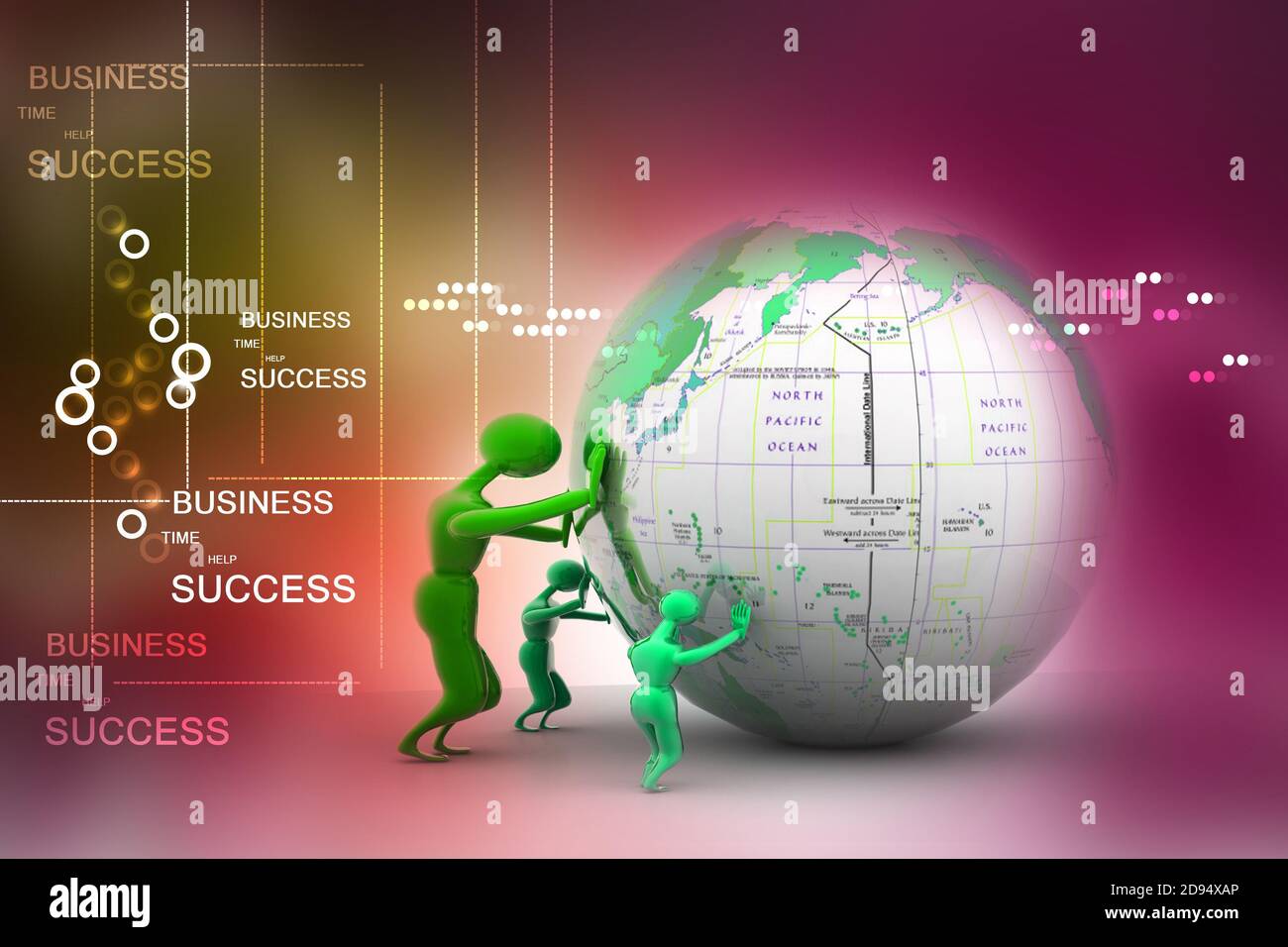 The strong persons push earth. Teamwork Business concept Stock Photo ...