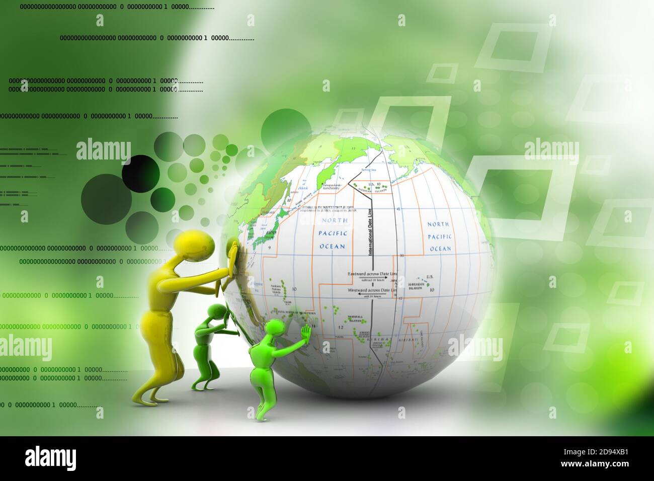 The strong persons push earth. Teamwork Business concept Stock Photo ...
