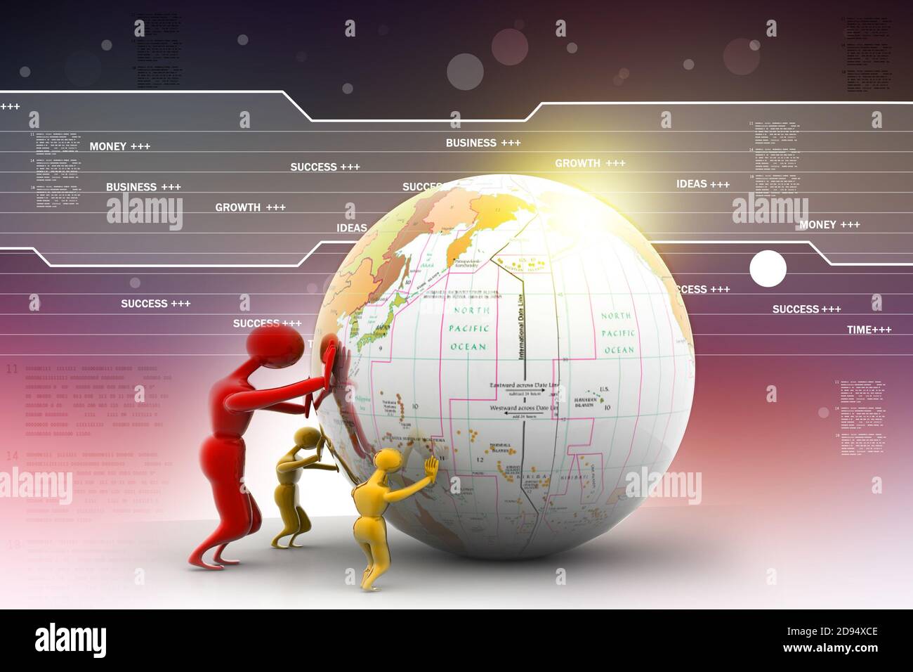 The strong persons push earth. Teamwork Business concept Stock Photo ...