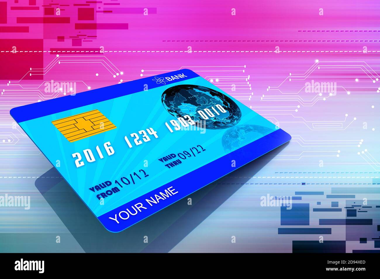 3d rendering of multi use ATM CARD in color background Stock Photo - Alamy