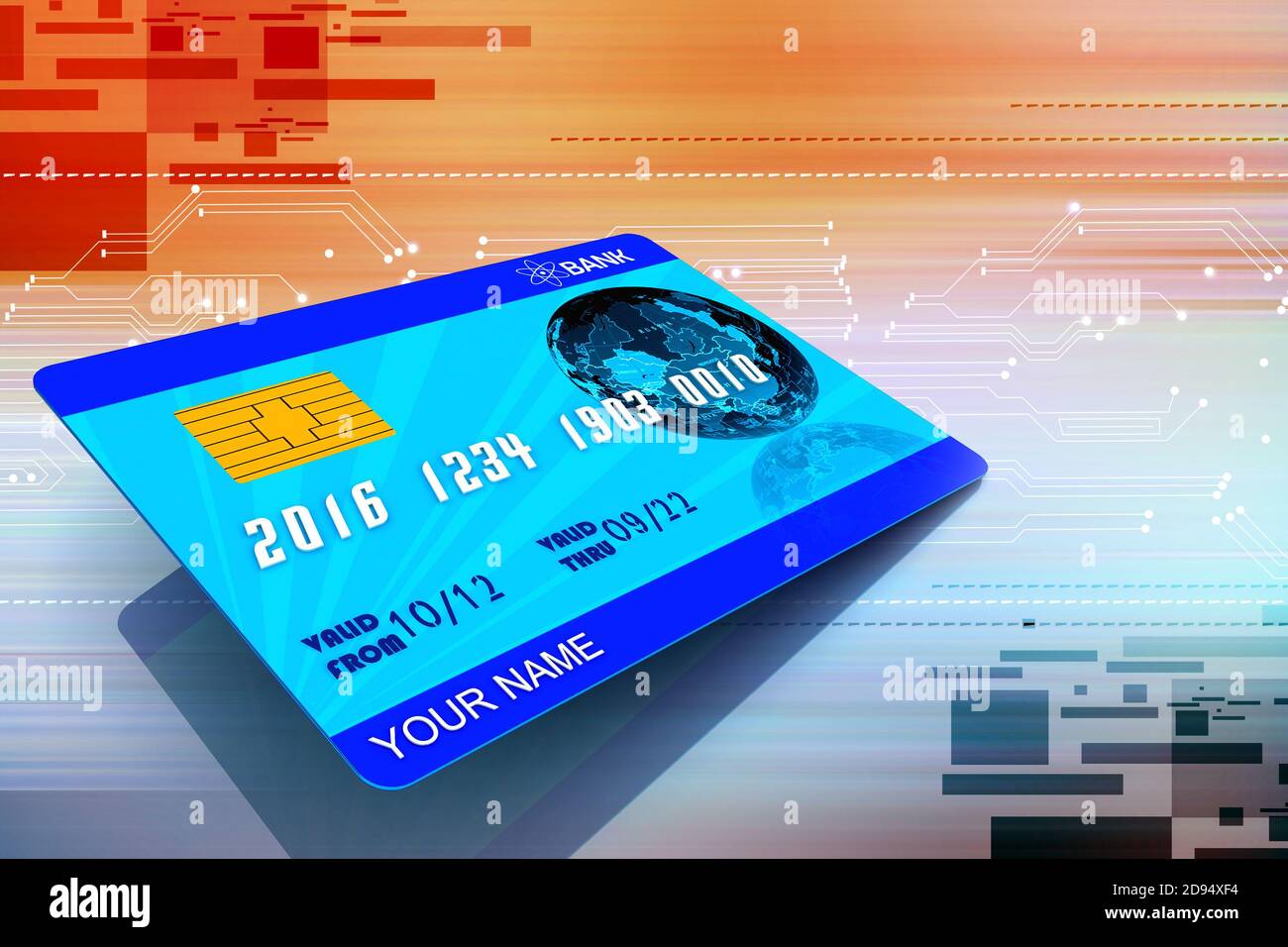 3d rendering of multi use ATM CARD in color background Stock Photo - Alamy