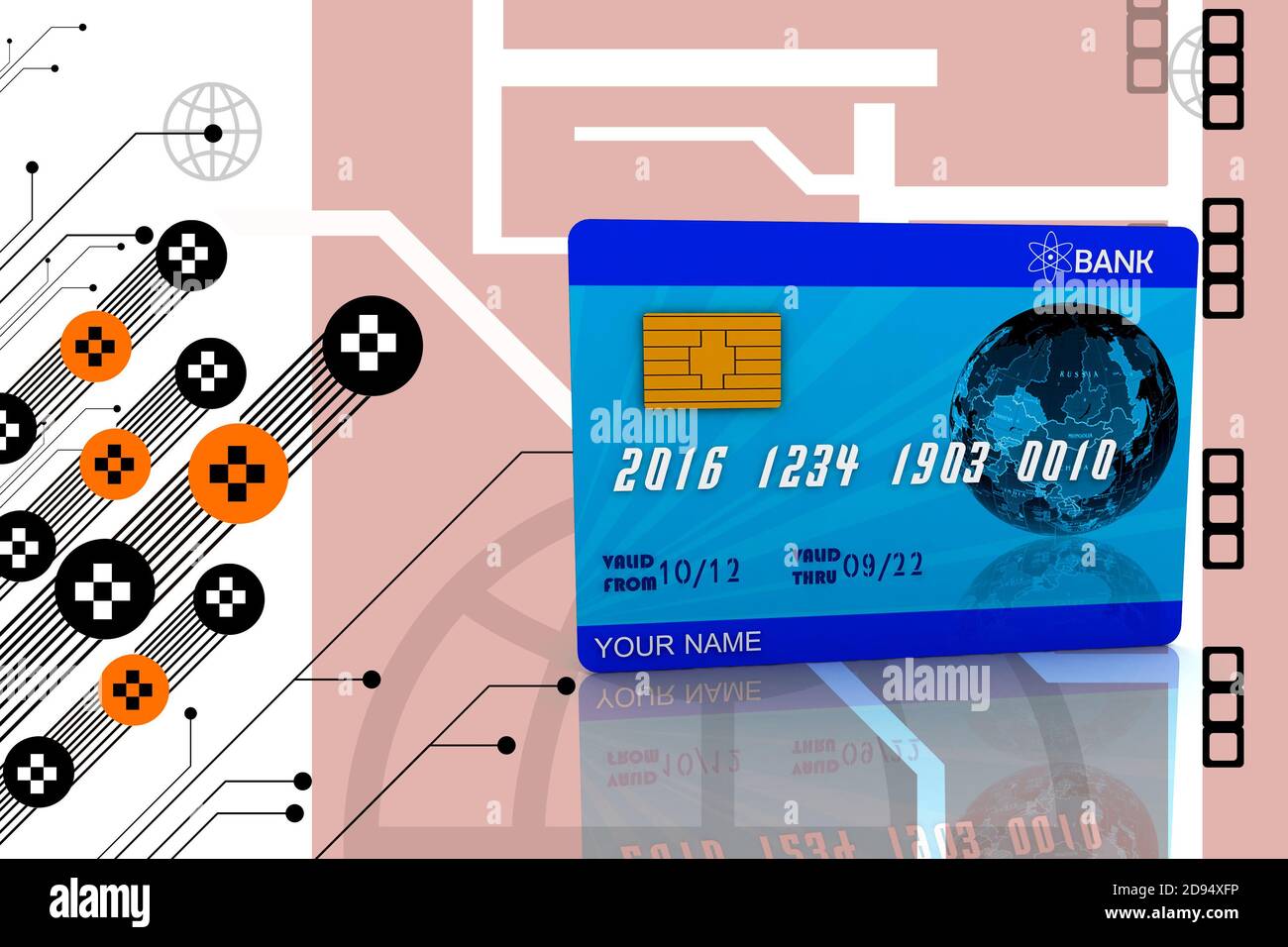 3d rendering of multi use ATM CARD in color background Stock Photo - Alamy