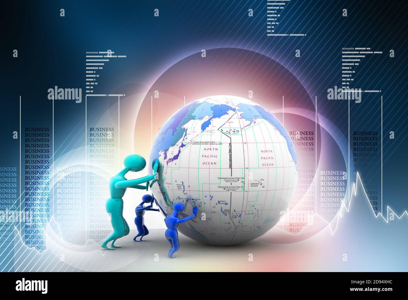 The strong persons push earth. Teamwork Business concept Stock Photo ...