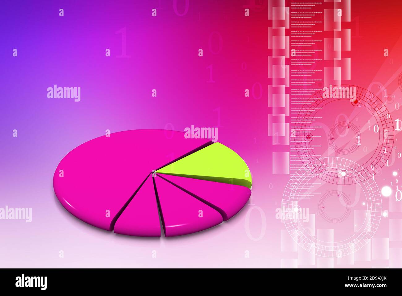 3d multi use pie chart graph in color background Stock Photo - Alamy