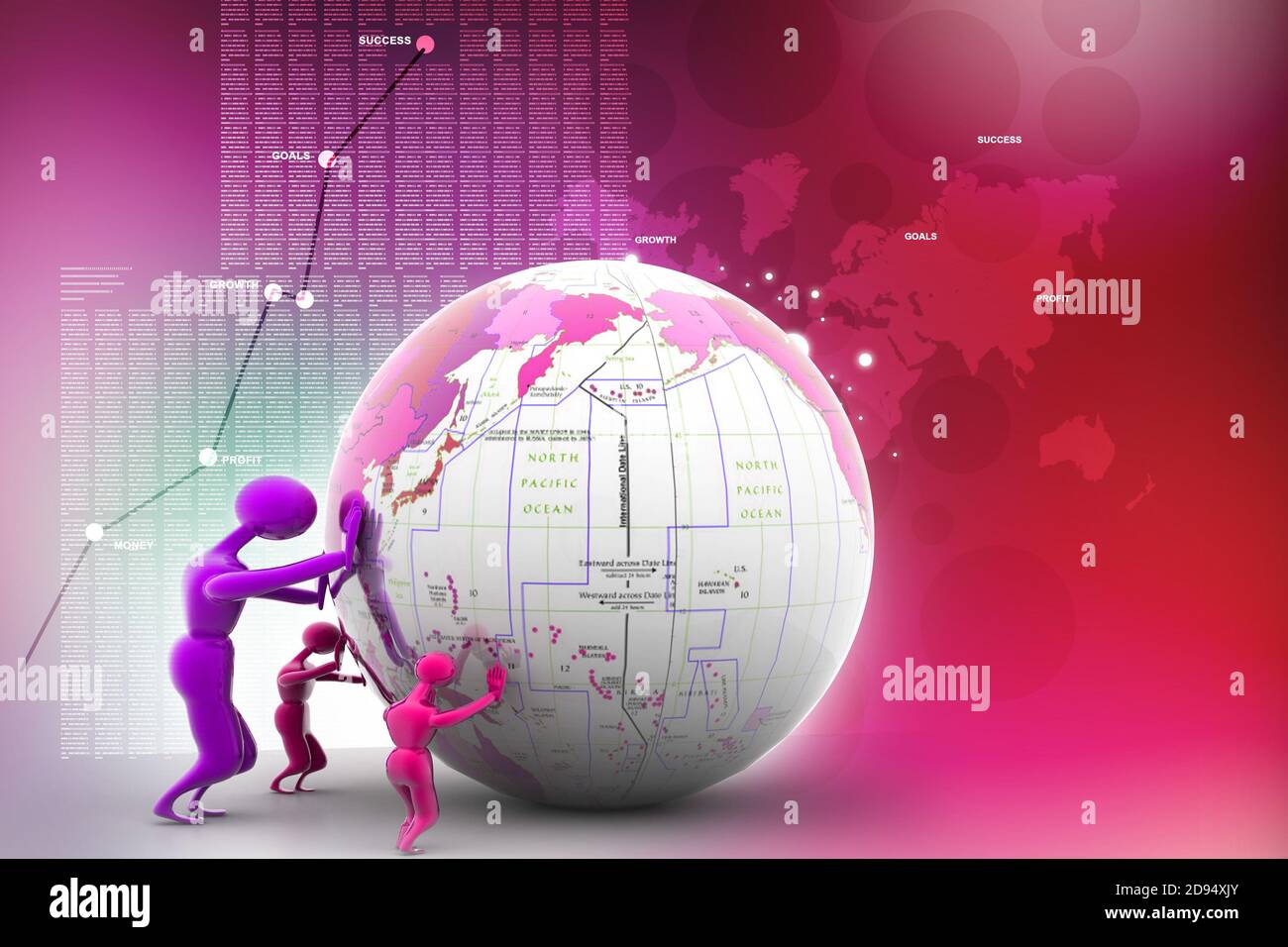 The strong persons push earth. Teamwork Business concept Stock Photo ...