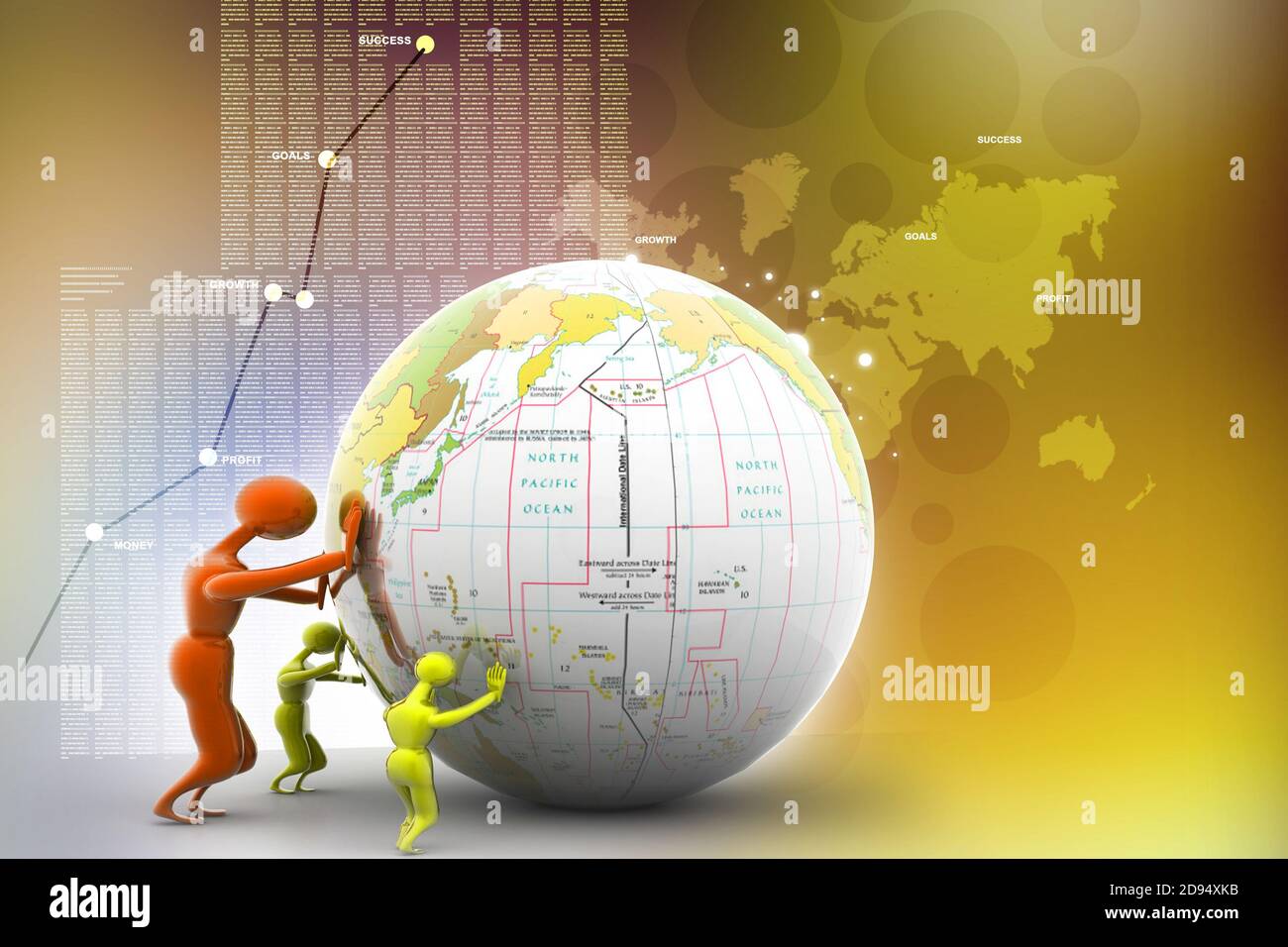 The strong persons push earth. Teamwork Business concept Stock Photo ...