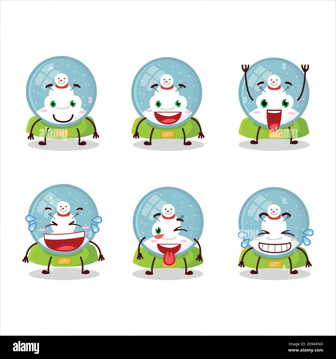 Cartoon character of snowball with snowman with smile expression Stock ...