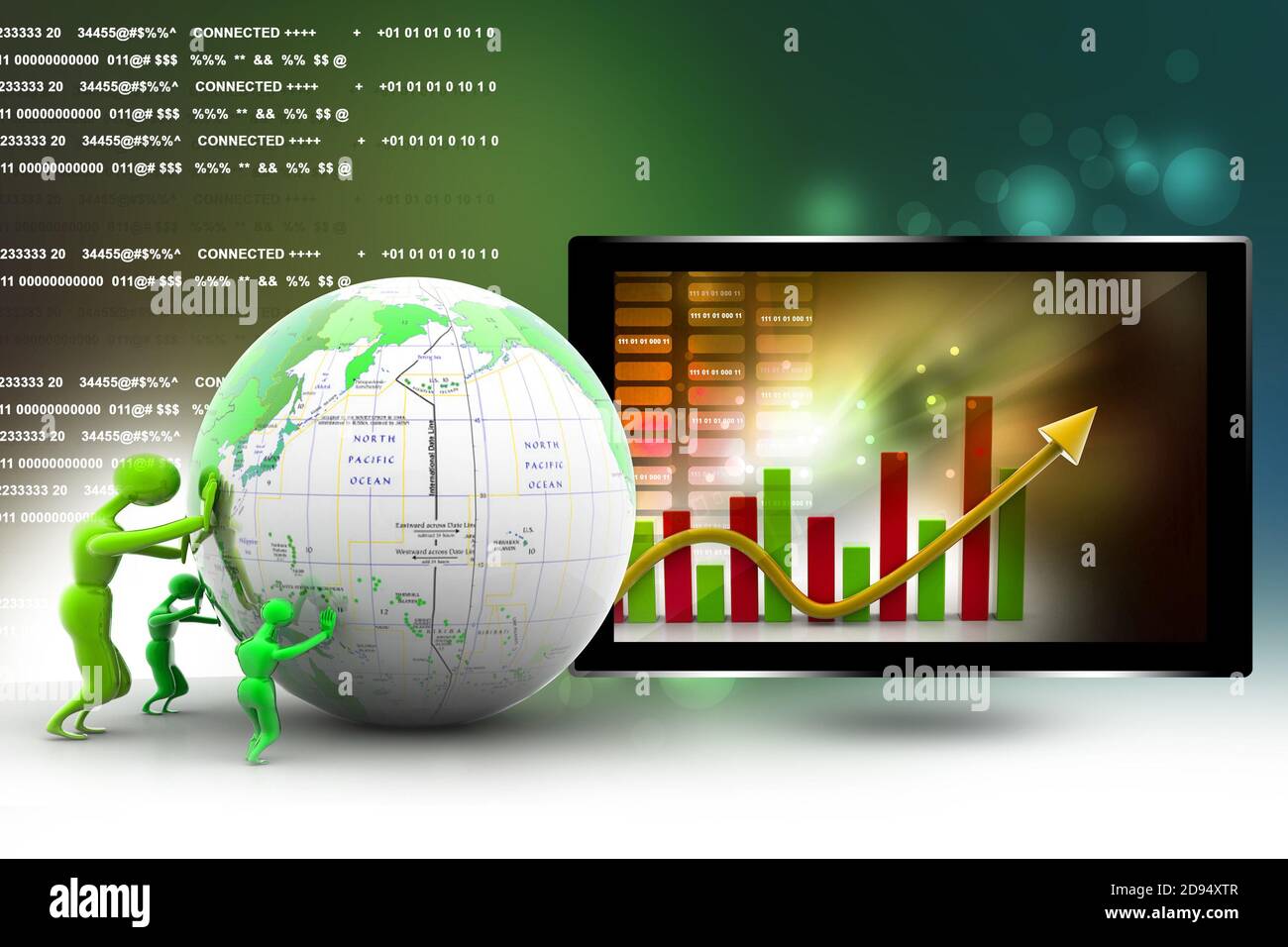 The strong persons push earth. Teamwork Business concept Stock Photo ...