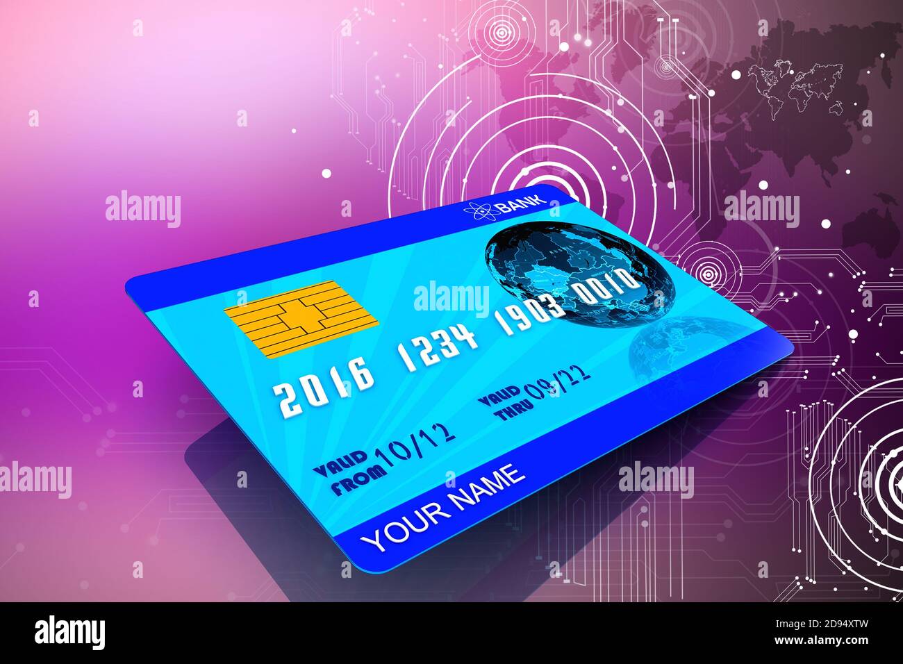 3d rendering of multi use ATM CARD in color background Stock Photo - Alamy