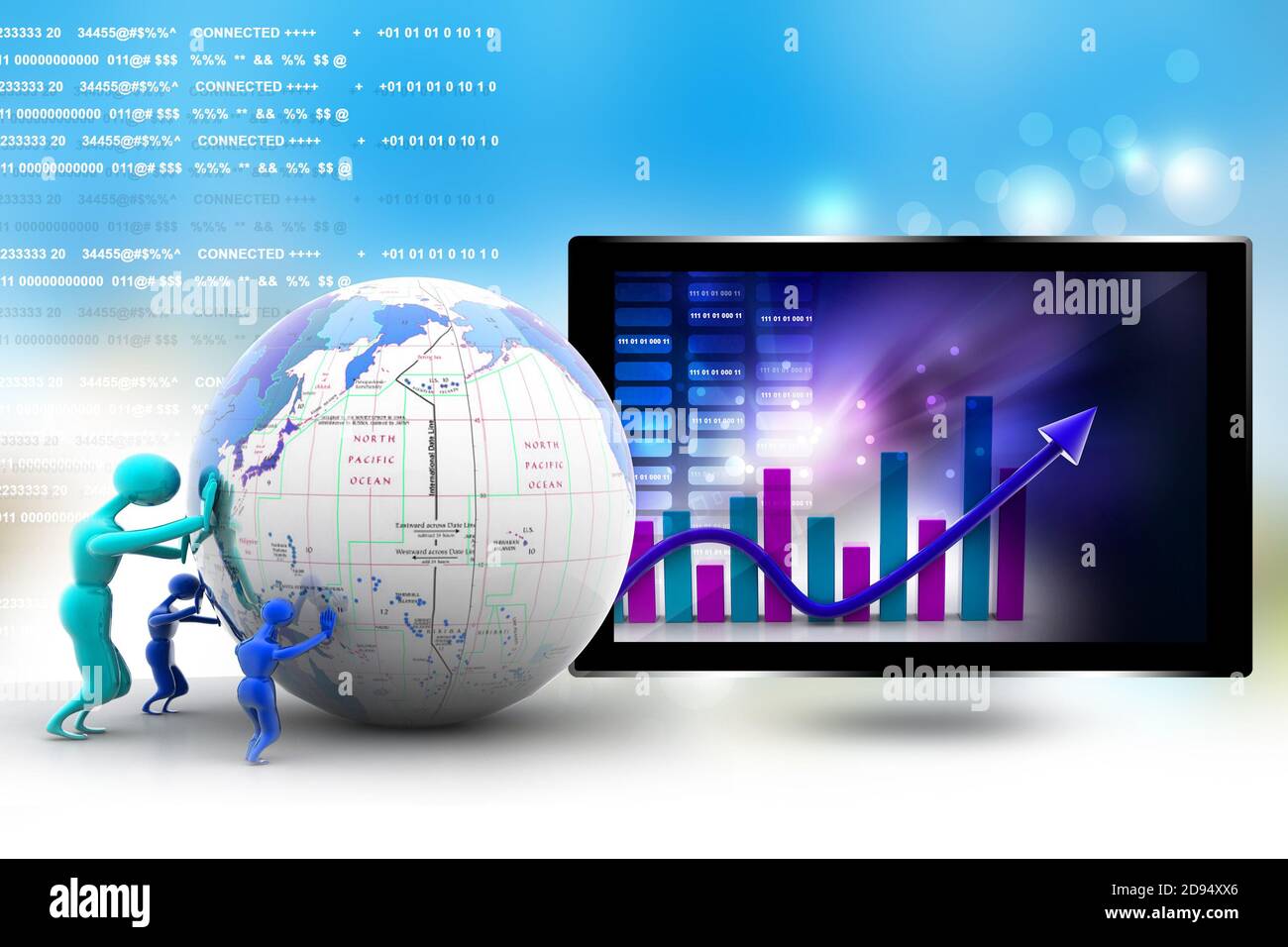 The strong persons push earth. Teamwork Business concept Stock Photo ...